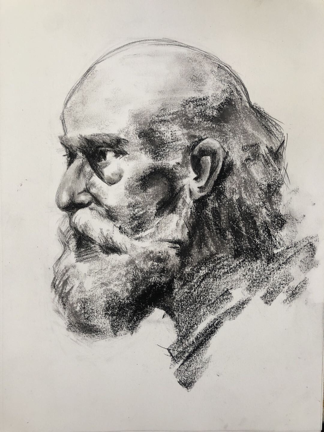 how to draw an old man profile