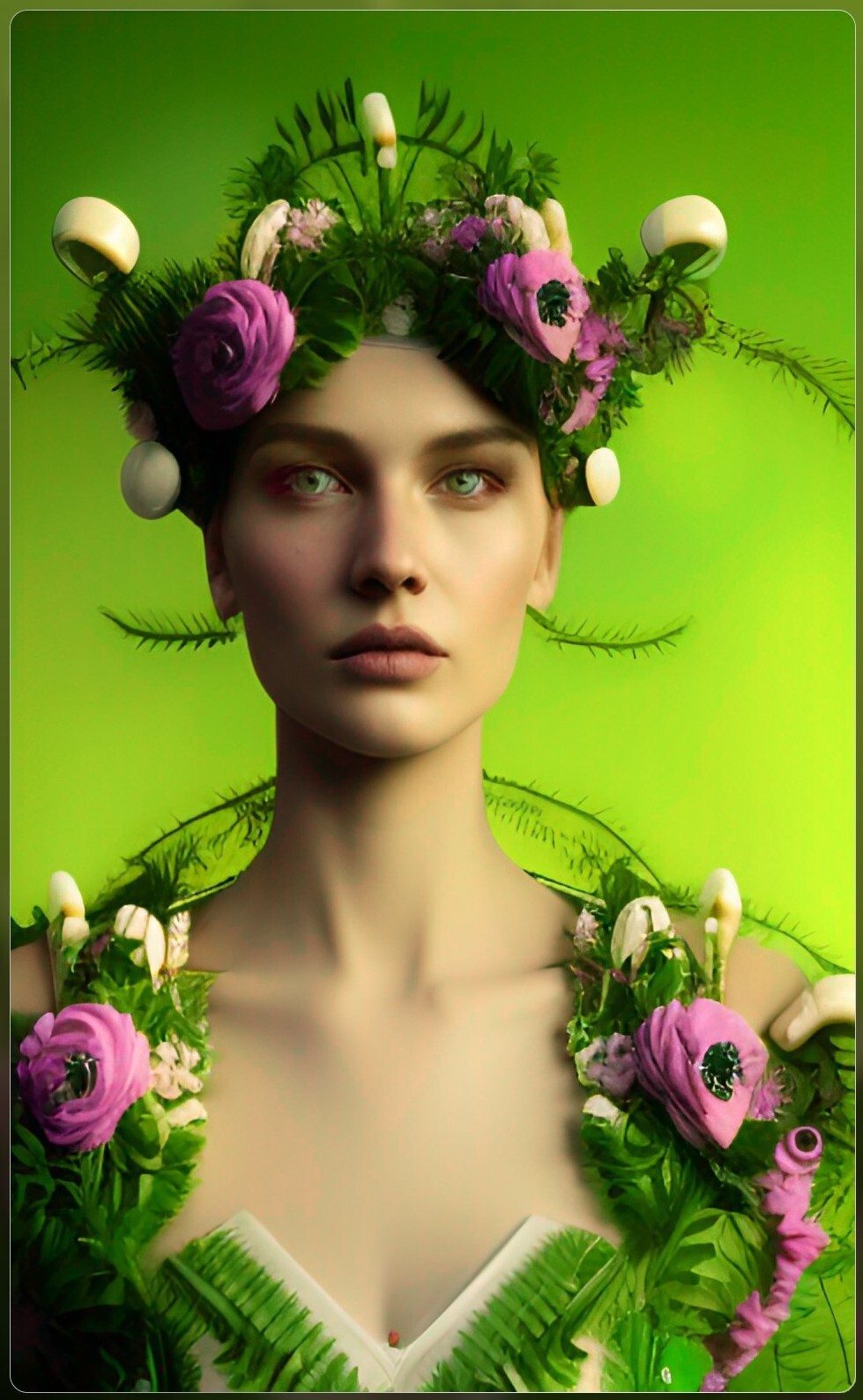 ArtStation - AI Gen Woman with flowers in hair