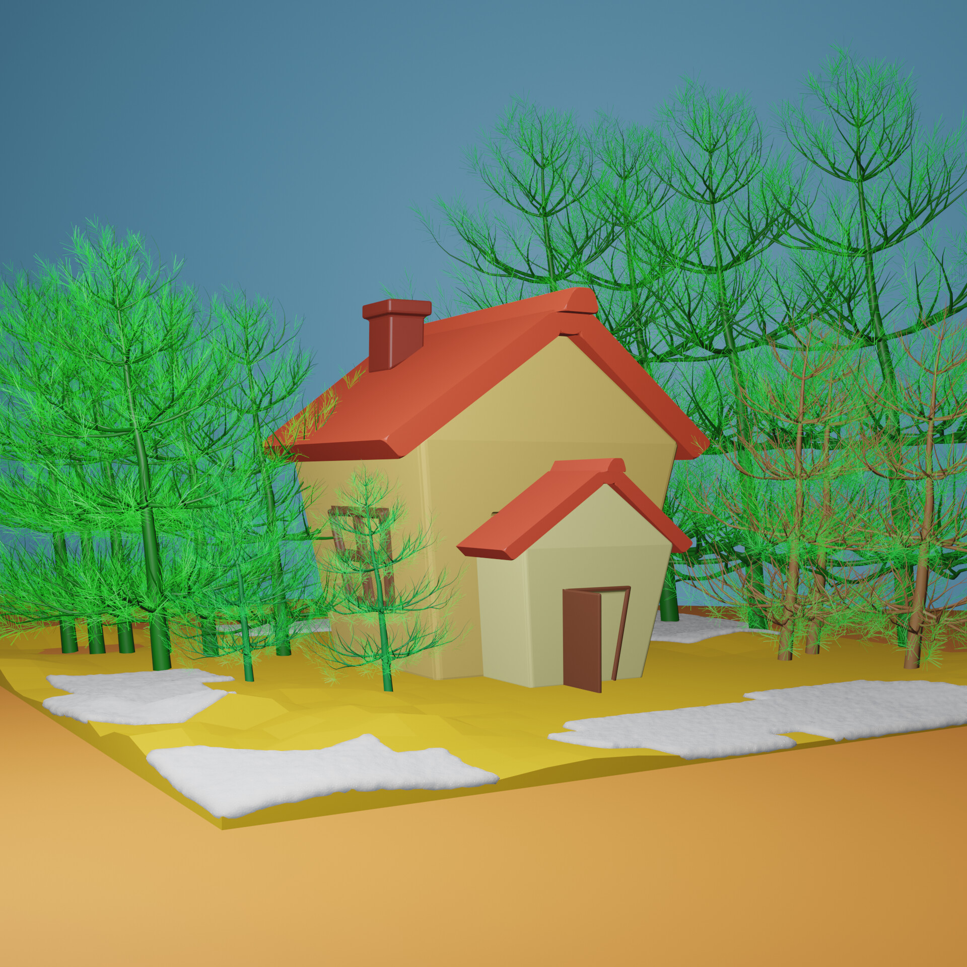 ArtStation - house and trees