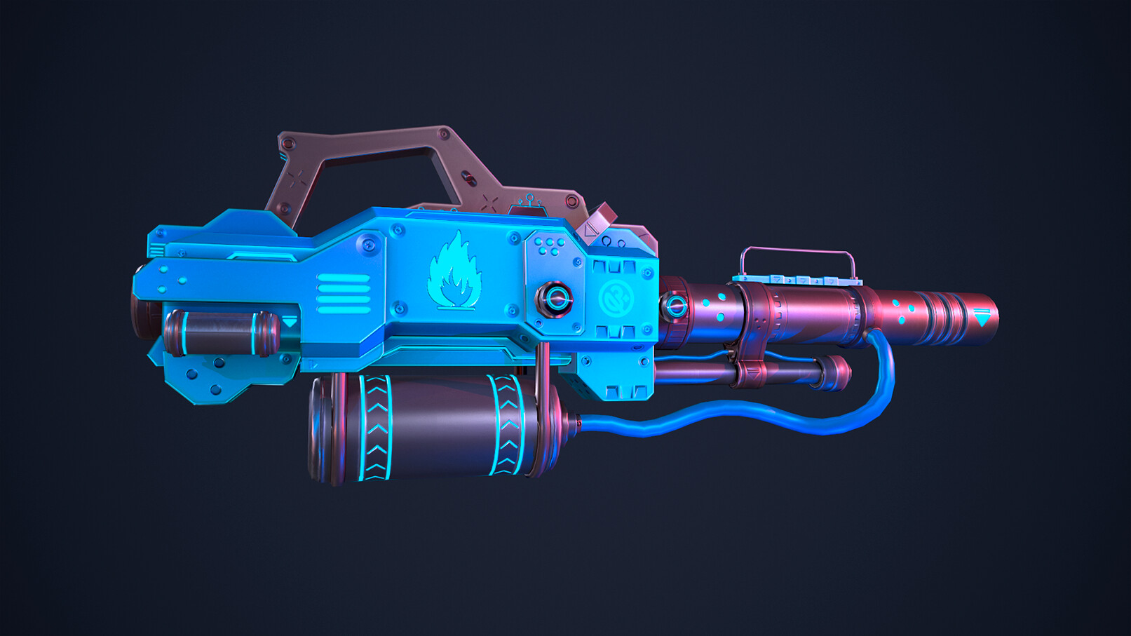 ArtStation - Stylized Blue flamethrower - Real Time