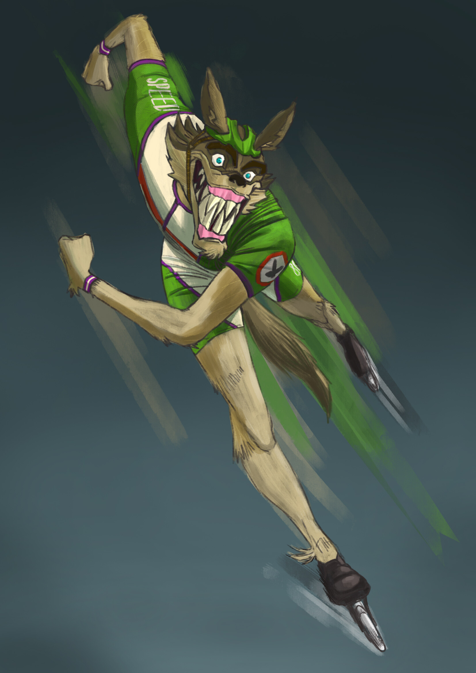 ArtStation - Skating wolf