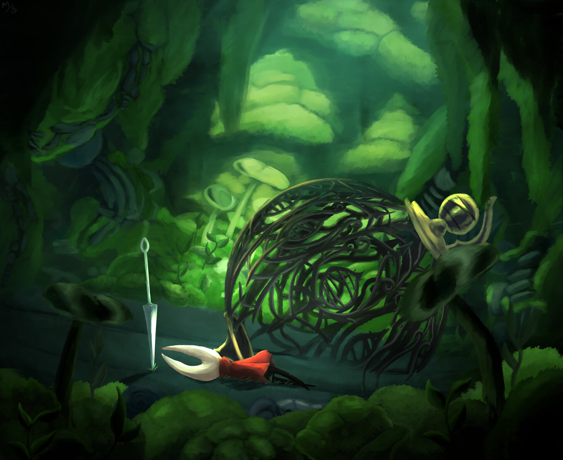 ArtStation - Fall at the Moss Grotto