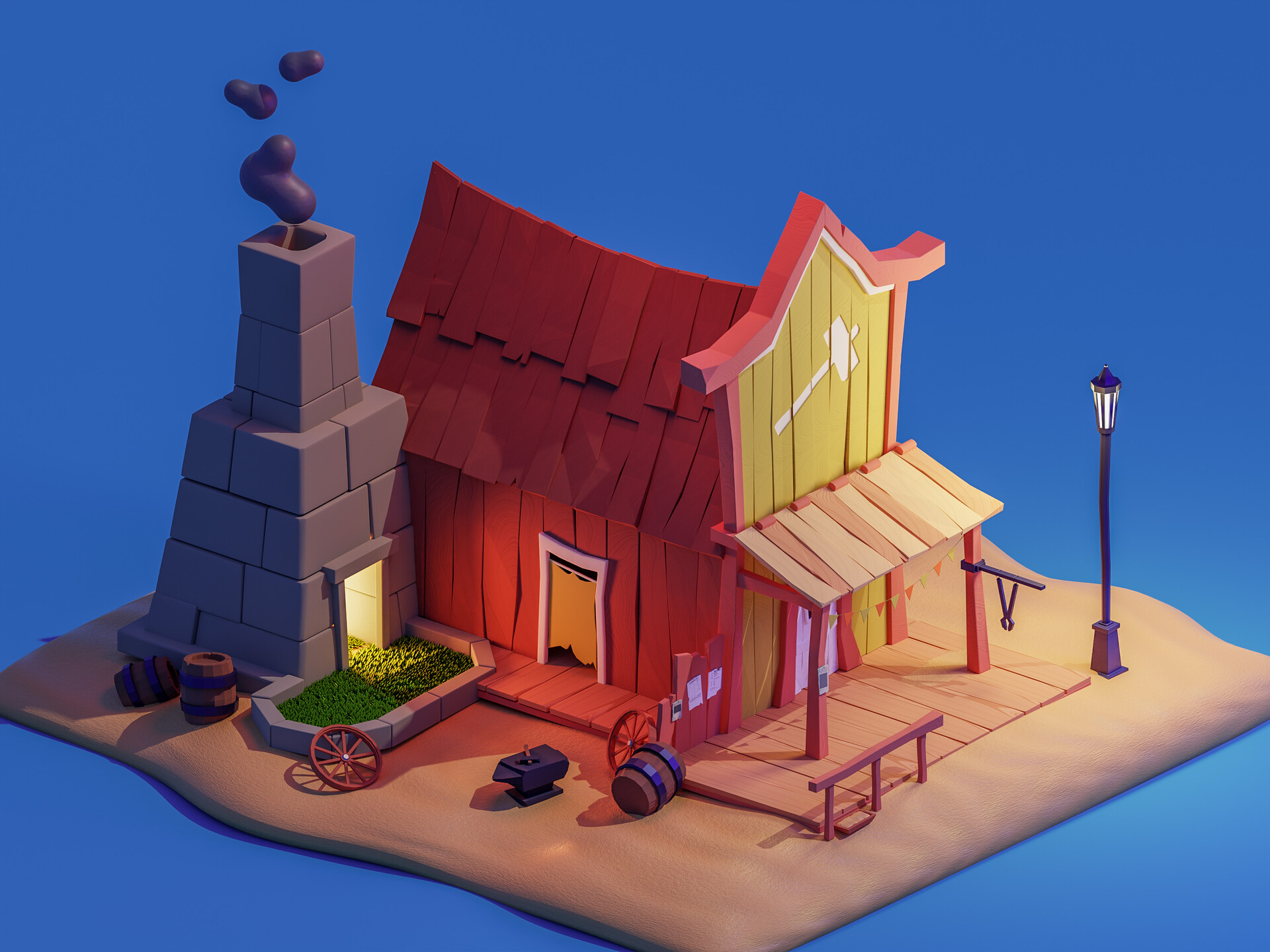 ArtStation - cute Texas house 3D model