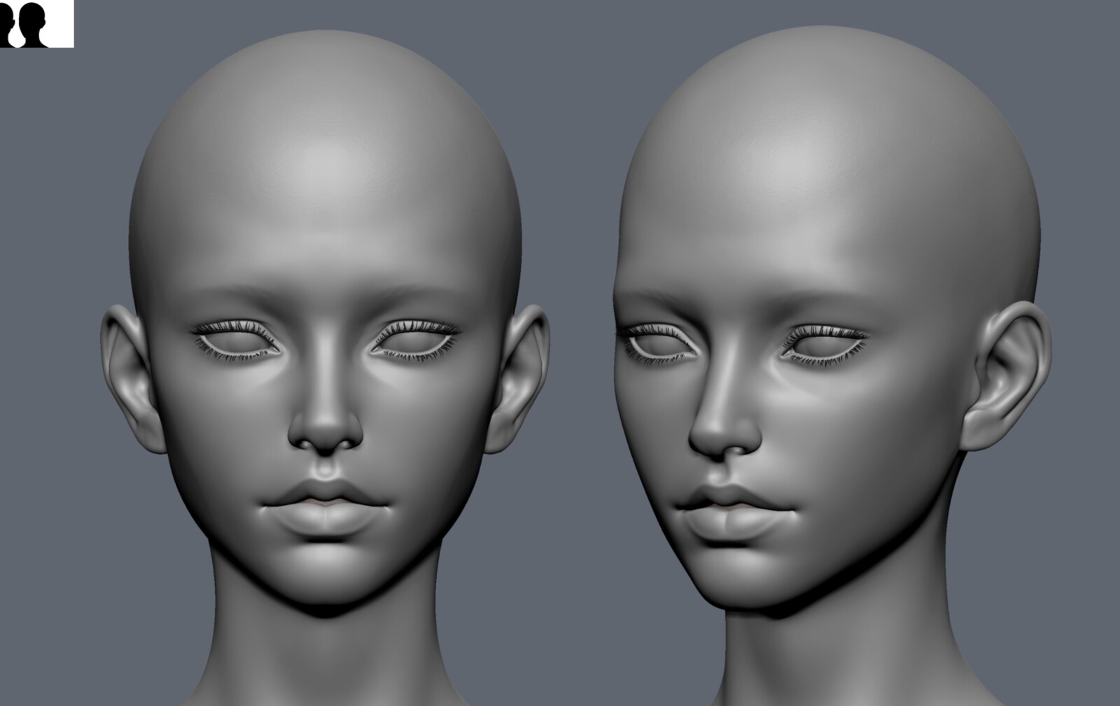 eWhitewolf - Girl_Face00 / Polypaint _Working process