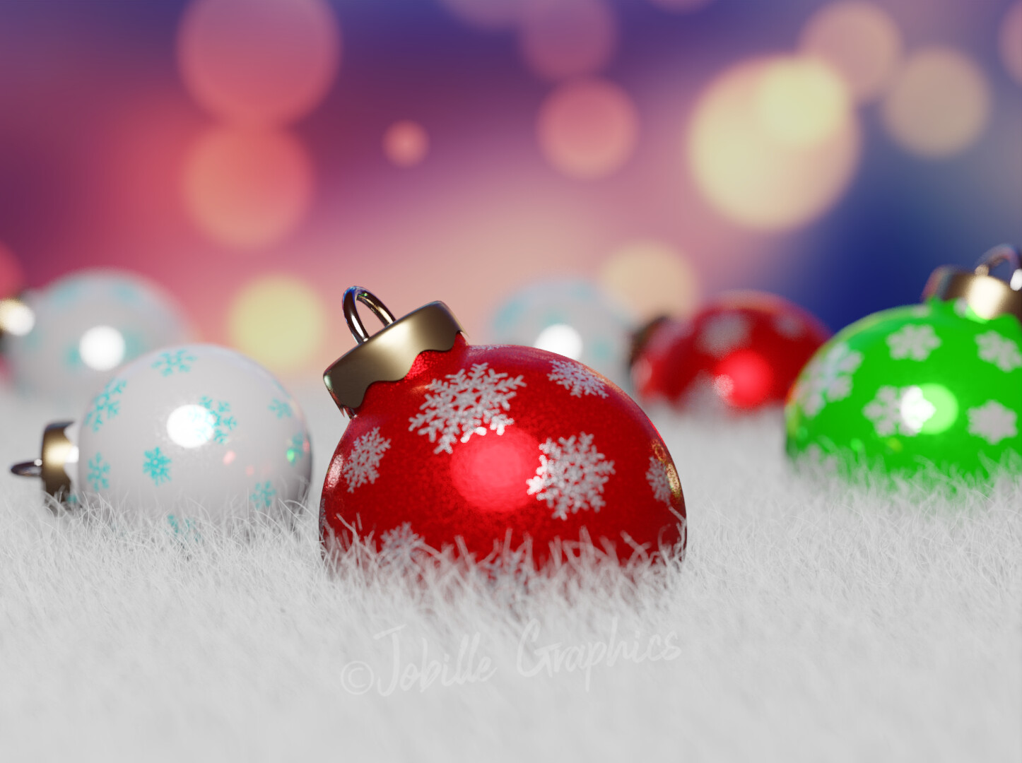 ArtStation - Christmas ball in a fluffy carpet