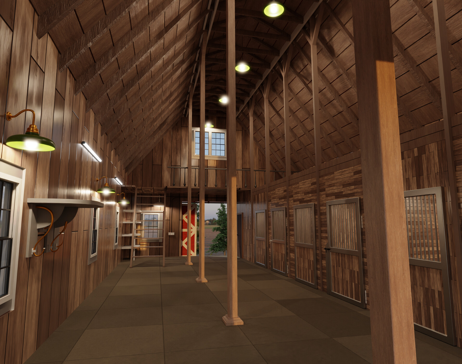 ArtStation - American red barn