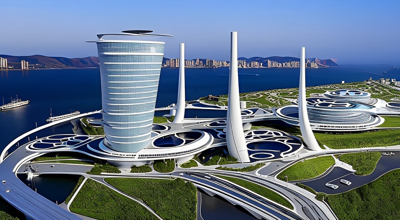 ArtStation - Future city Vladivostok, fictional technologies