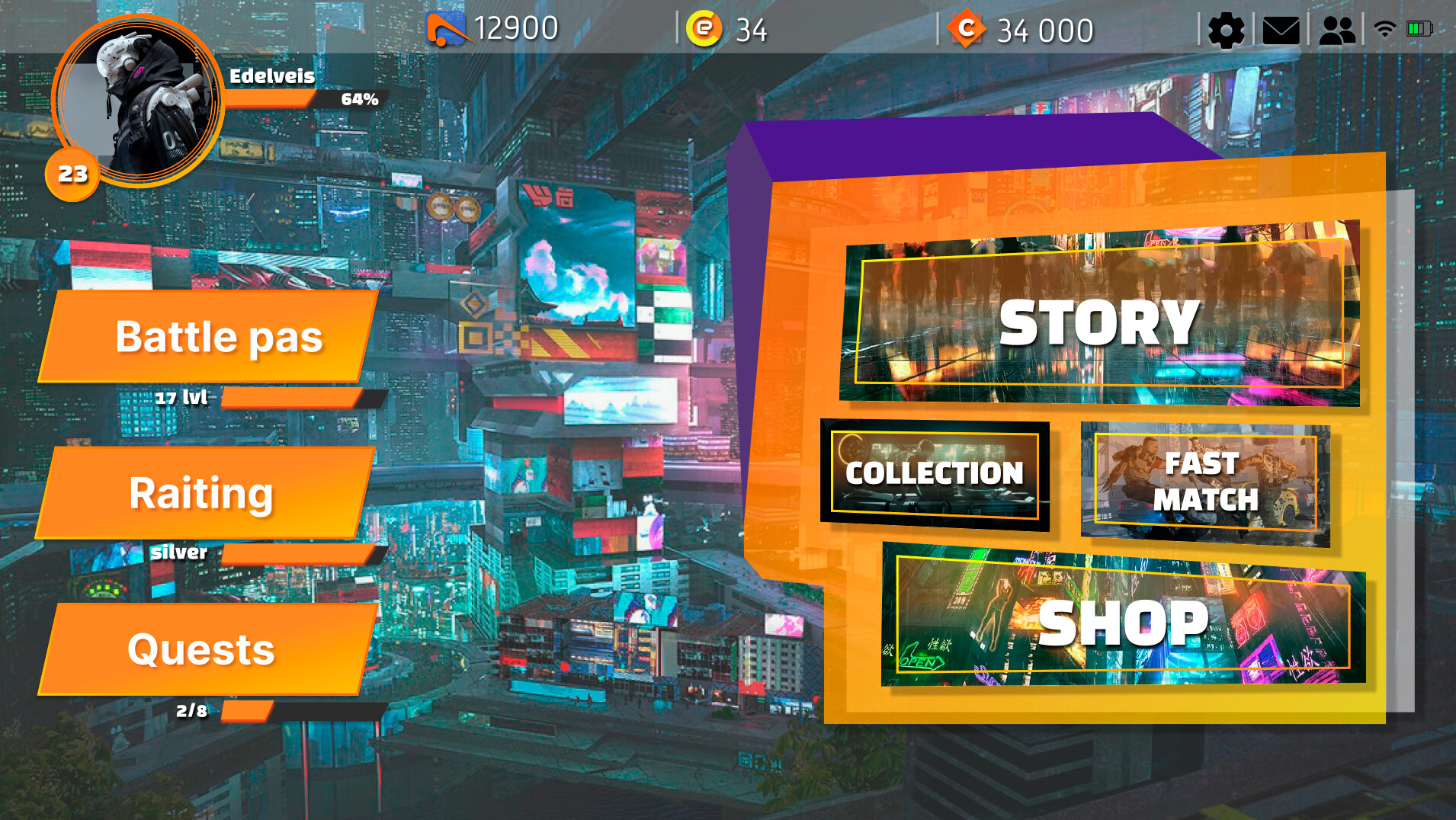 ArtStation - Сyberpunk shooter interface design