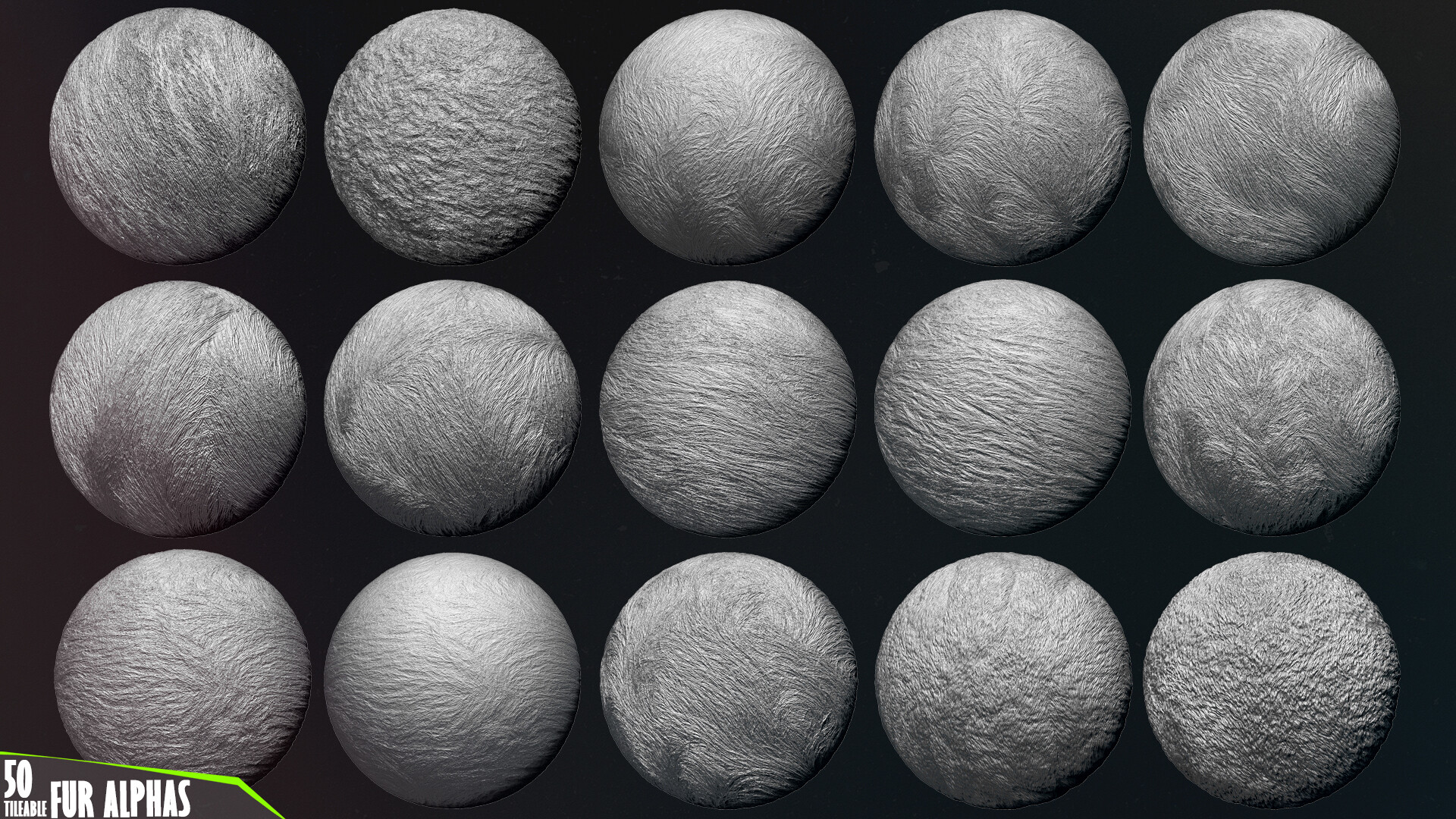 VK Gamedev Digital Products - 50 Fur and Hair Alphas (Tileable ...