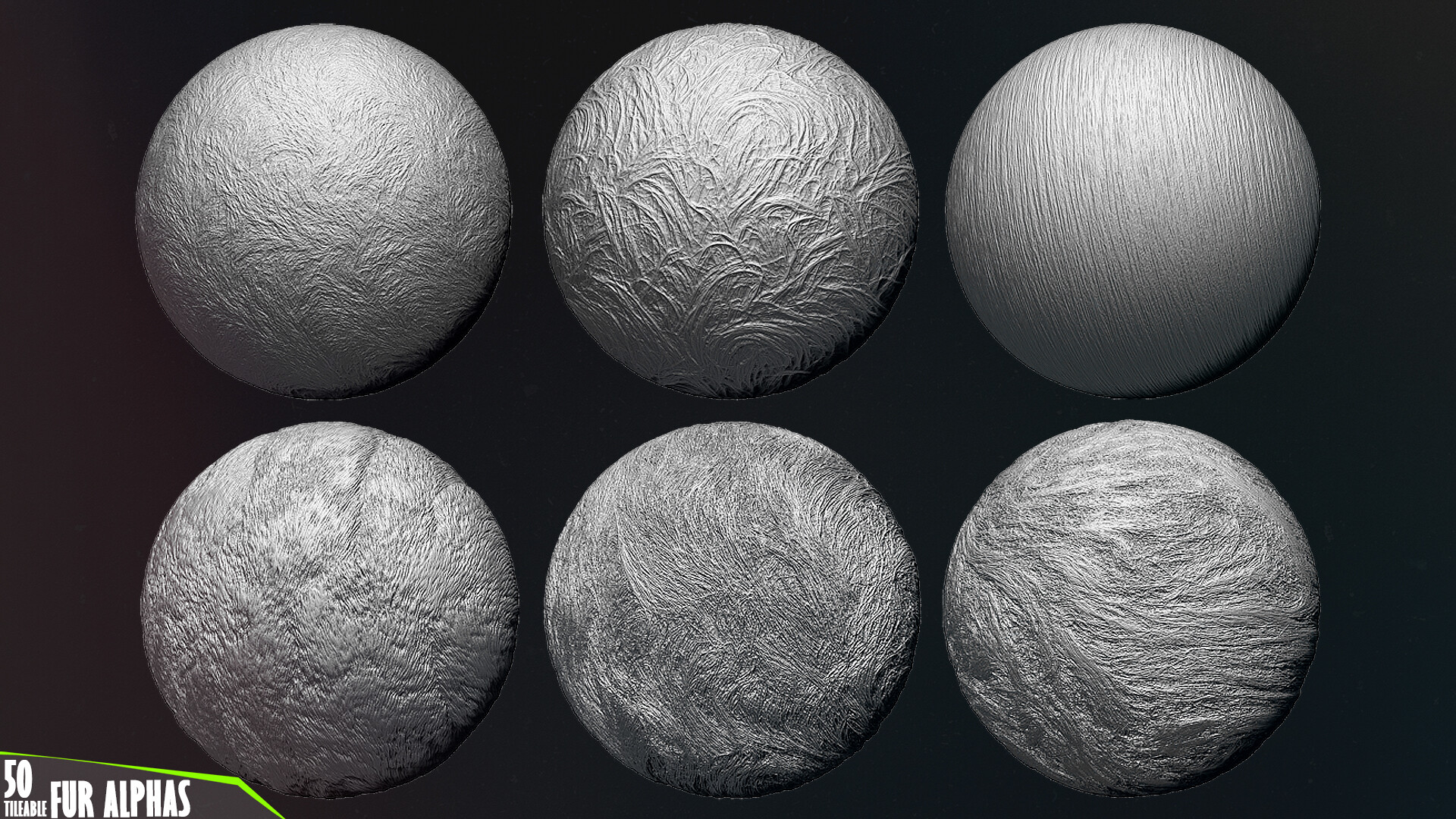 VK Gamedev Digital Products - 50 Fur and Hair Alphas (Tileable ...