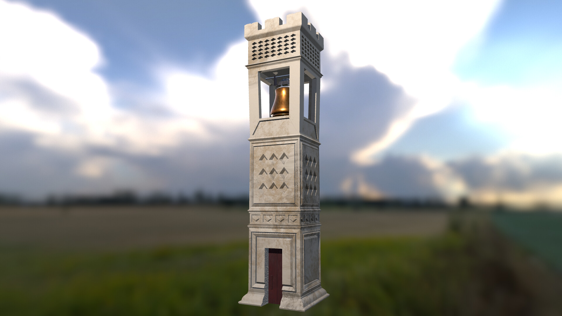 ArtStation - Stone Bell Tower - Hard Surface Model