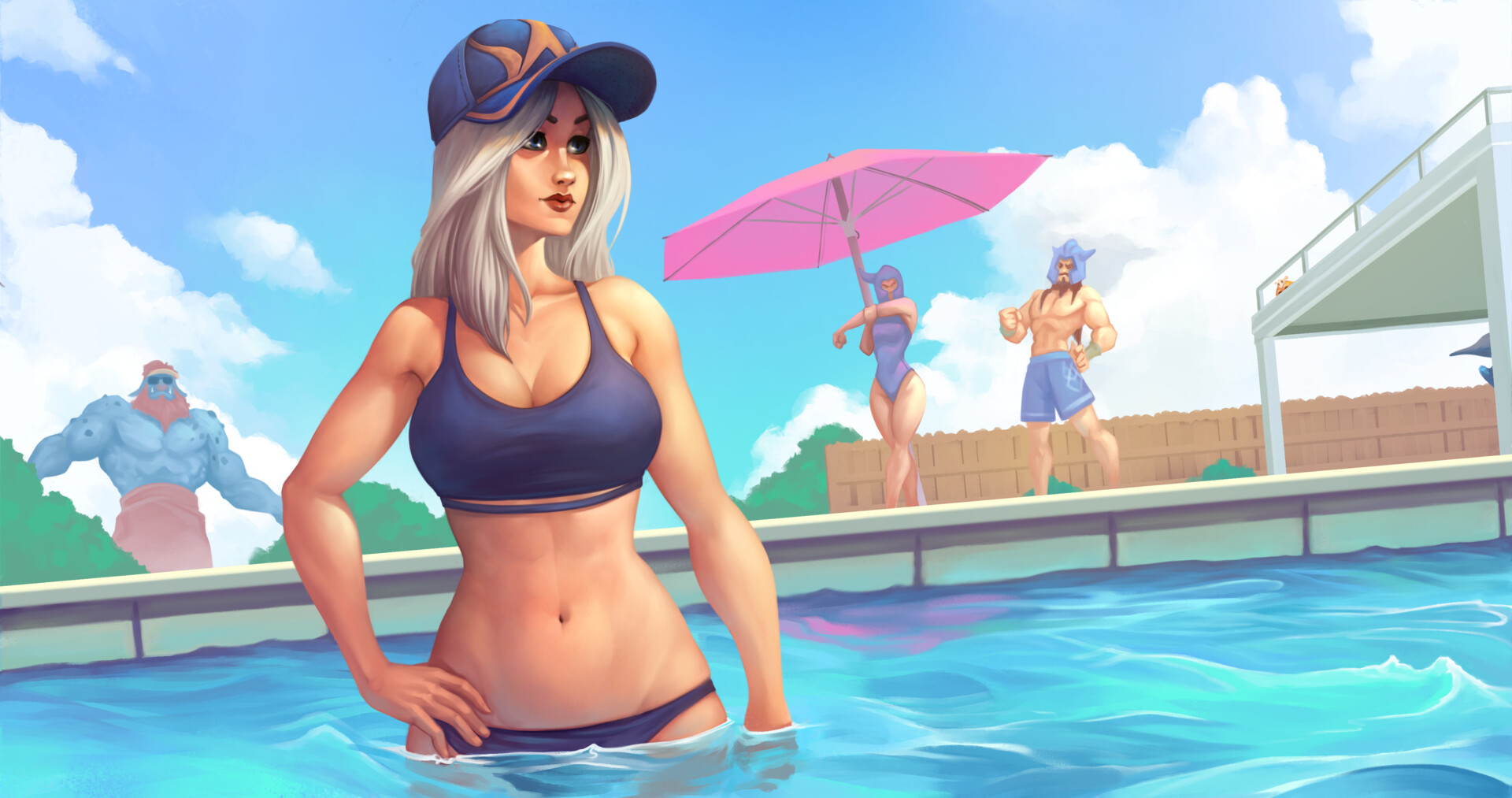 ArtStation - Pool Party Ashe - Fanart