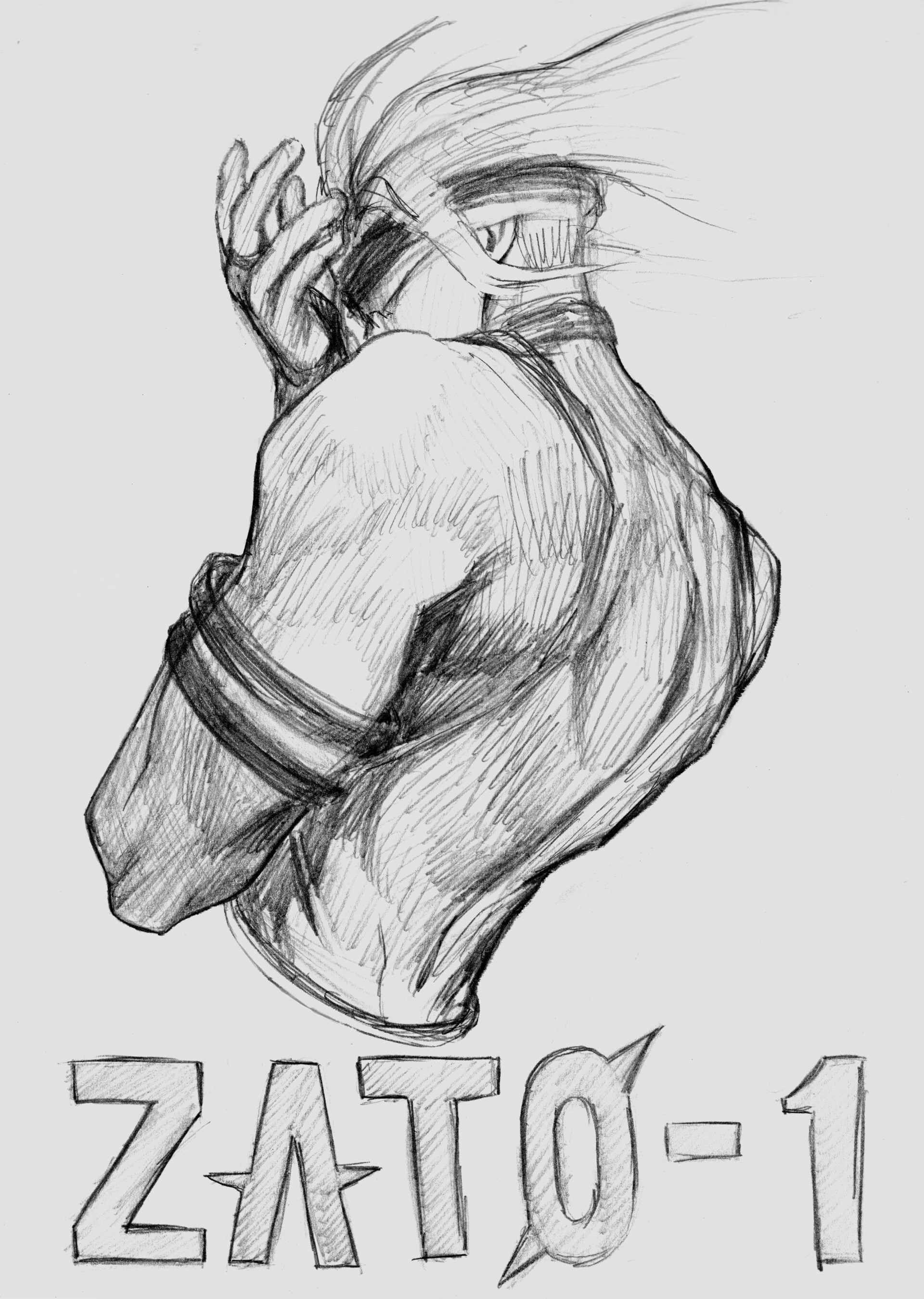 ArtStation - ZATO-1 (Dio pose) || Pencil sketch(old)
