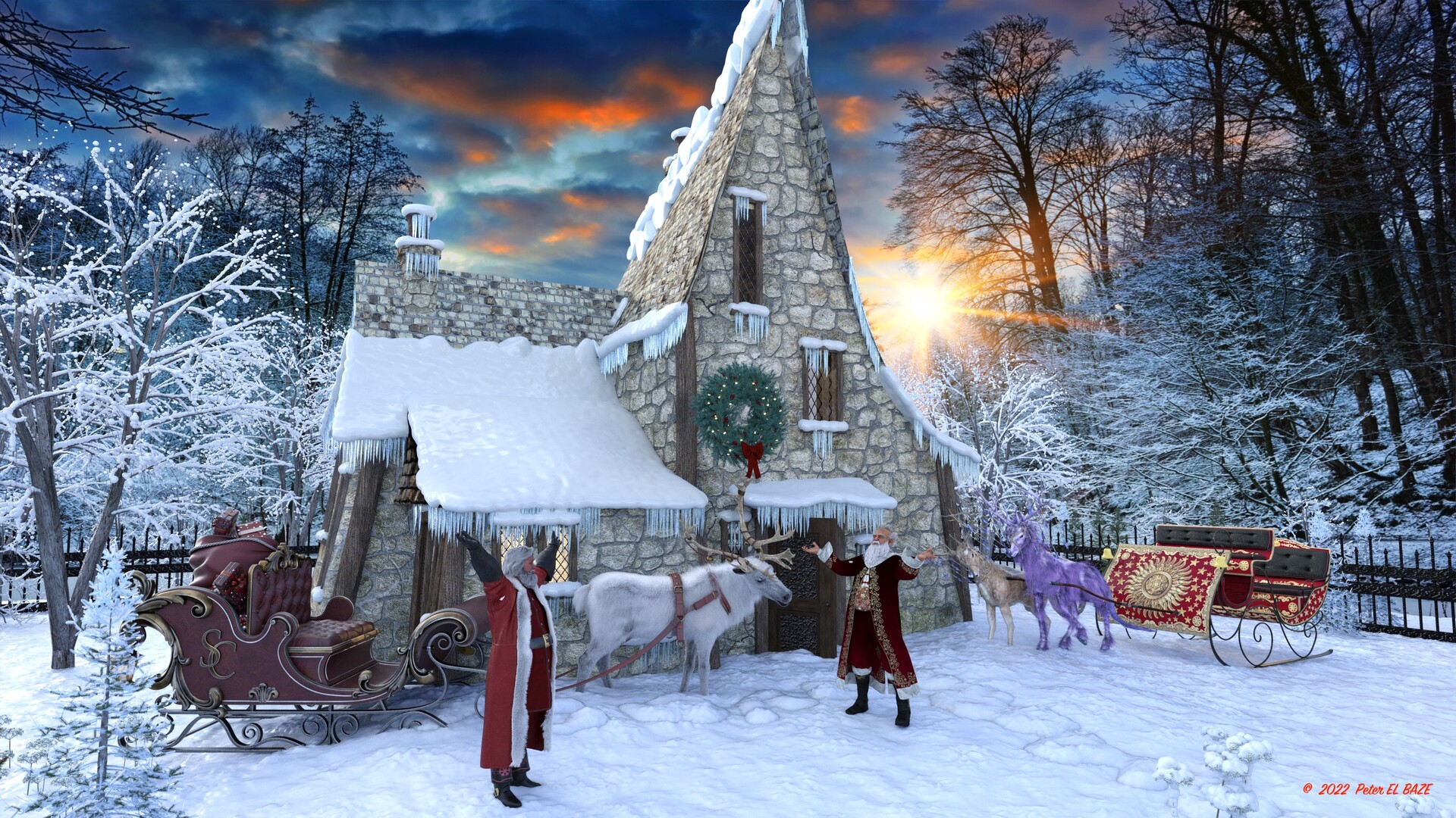 ArtStation - Santa Claus meets his brother