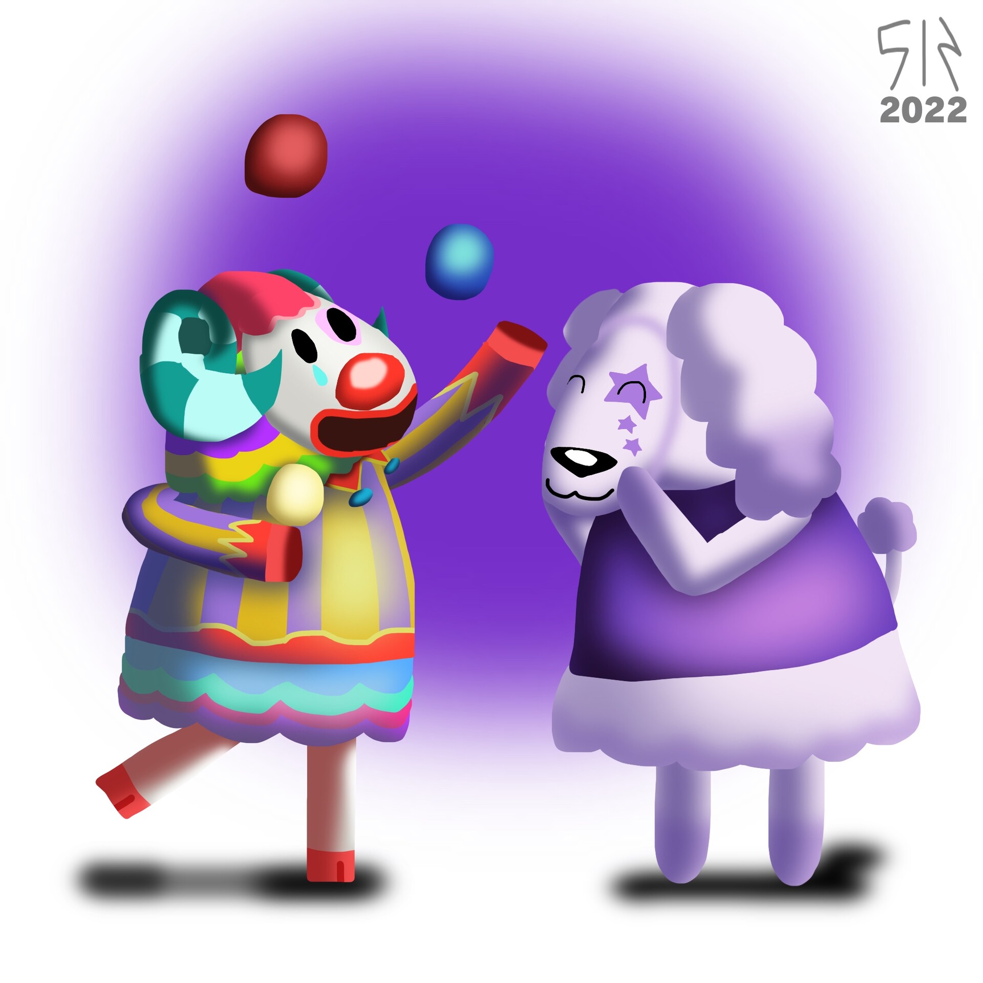ArtStation - Clown Sheep and Playful Poodle