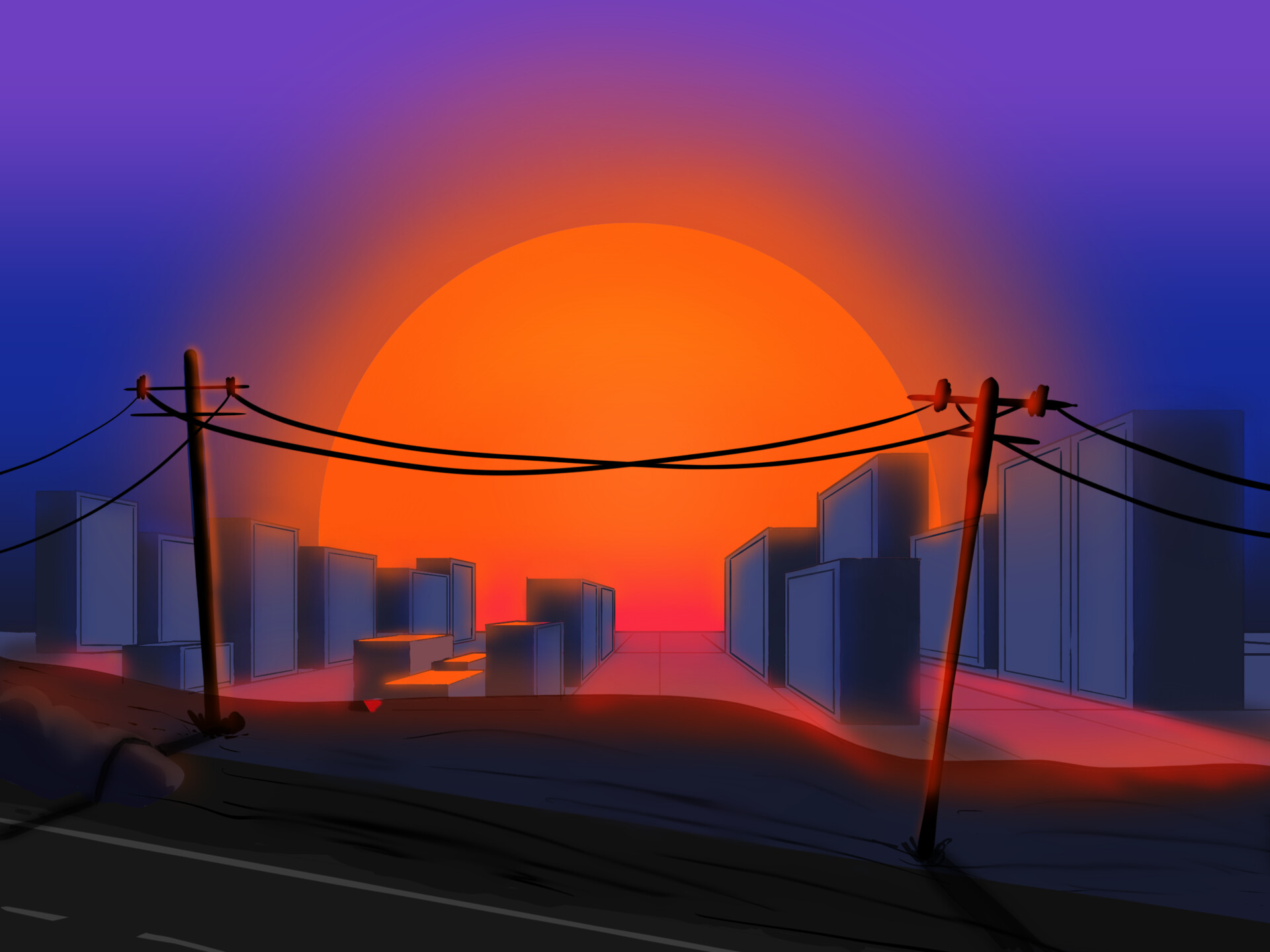 ArtStation - Sunset Road