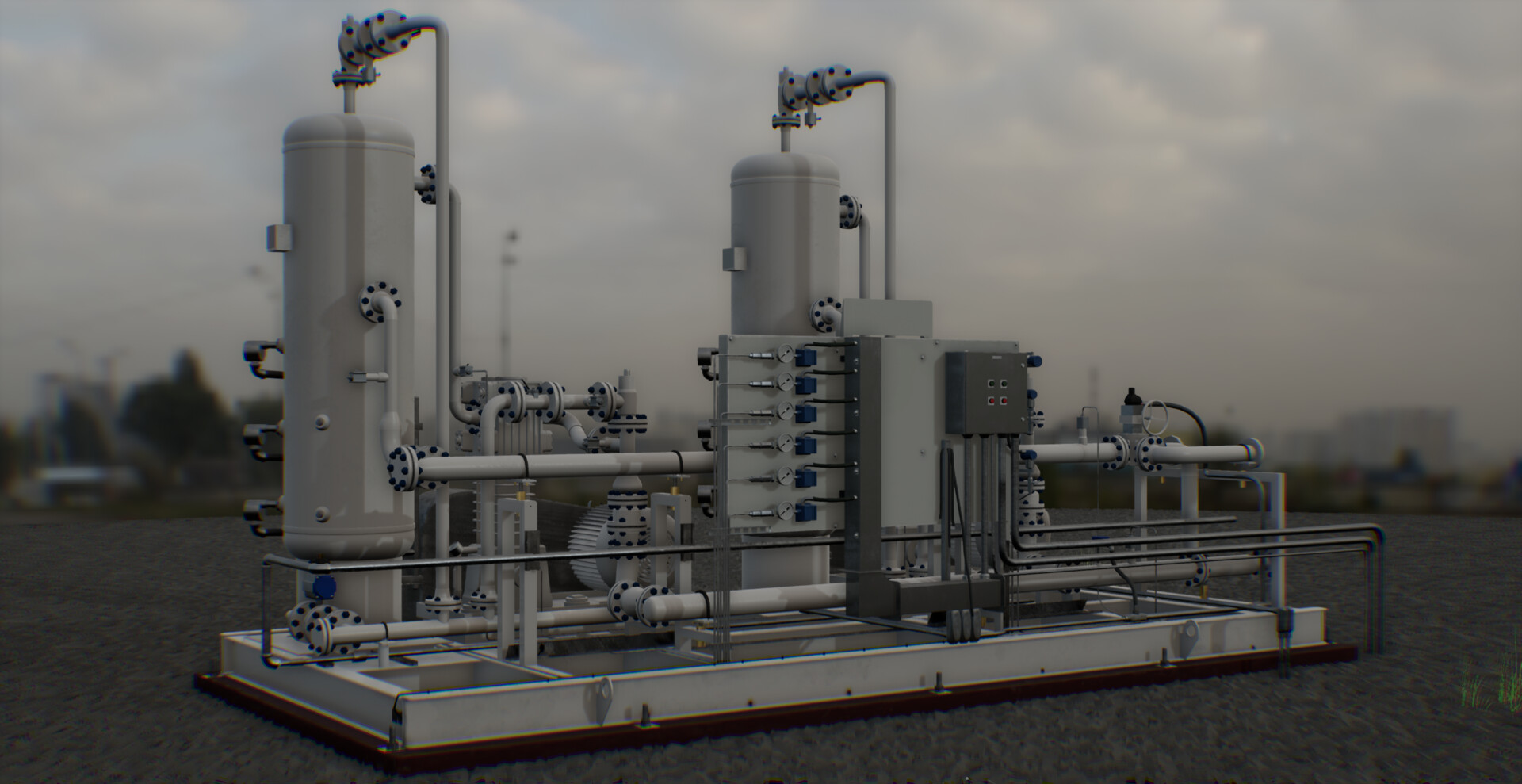 ArtStation - Gas Compression Skid - Industrial Prop