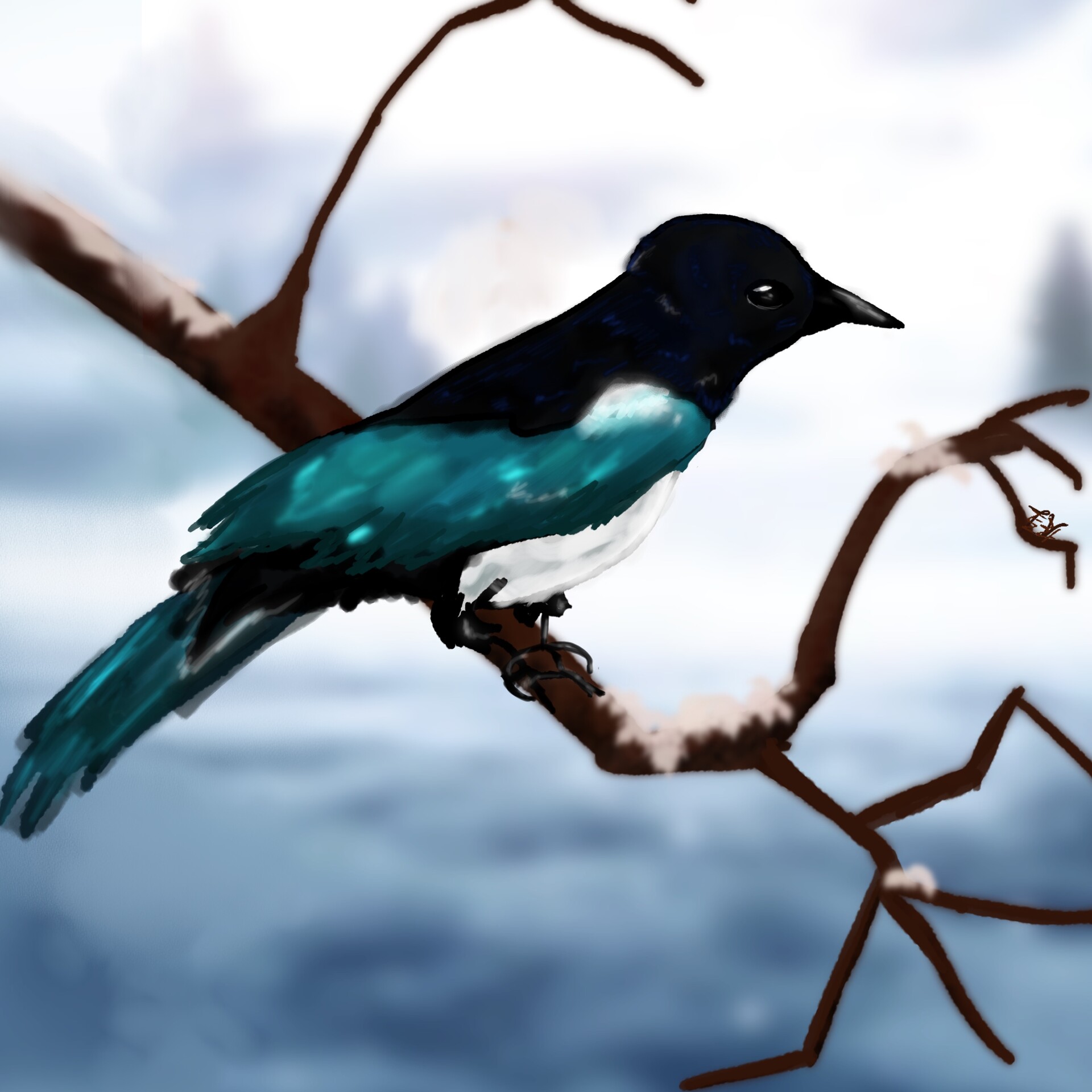 ArtStation - Christmas Magpie