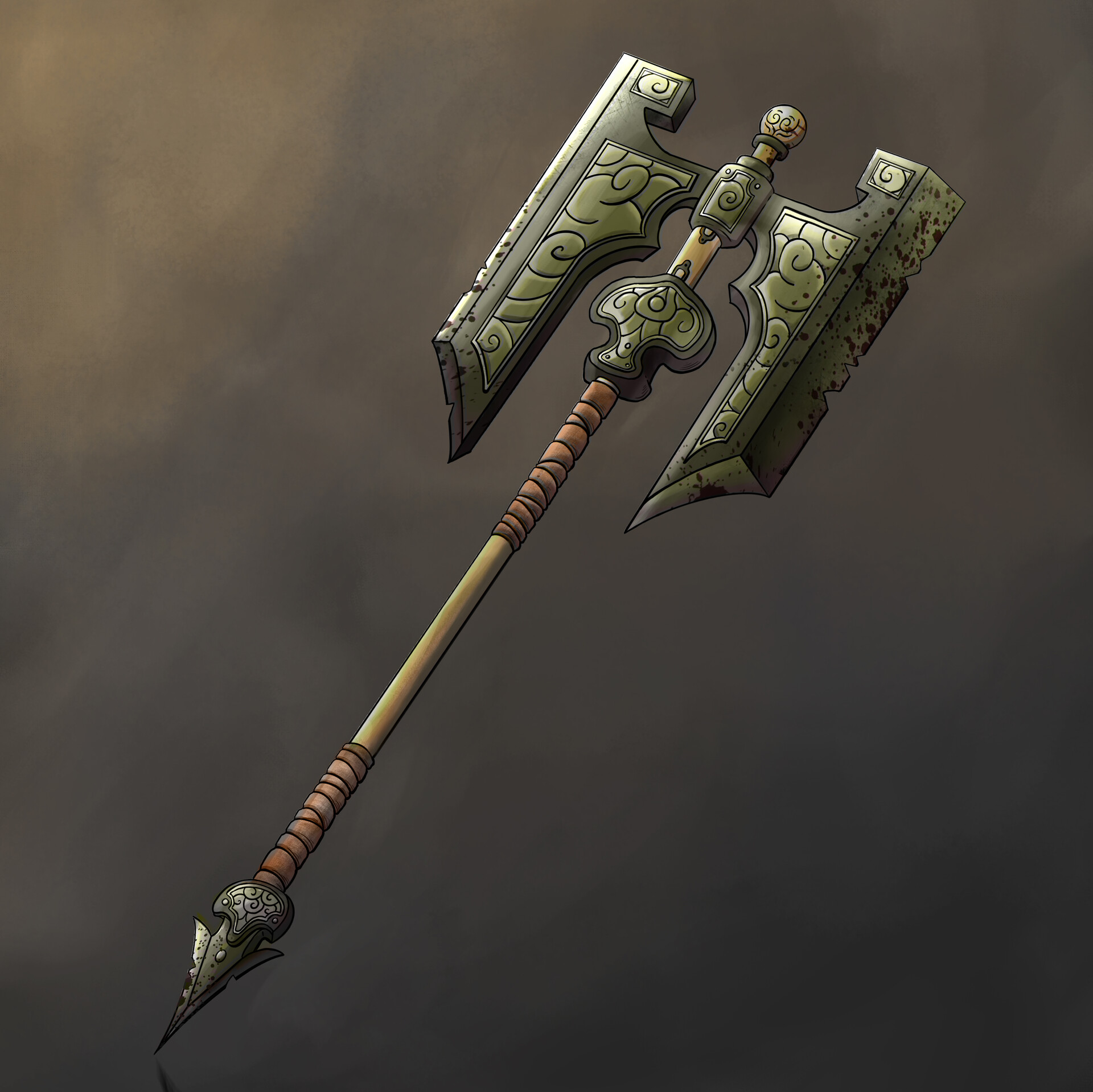 ArtStation - The Blood Thirst Cloud Battle Axe, Weapon Design