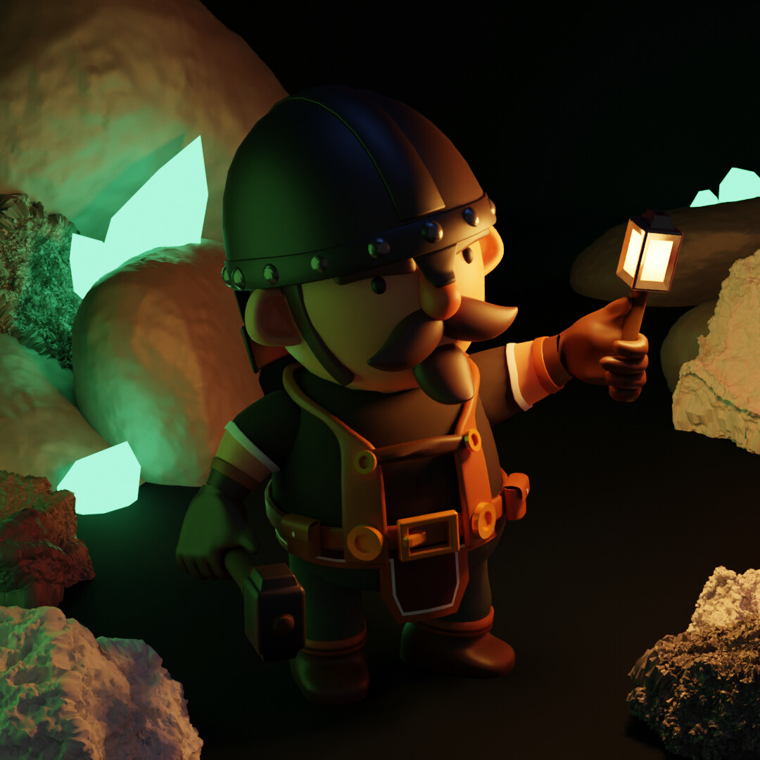 ArtStation - dwarf exploring the mine