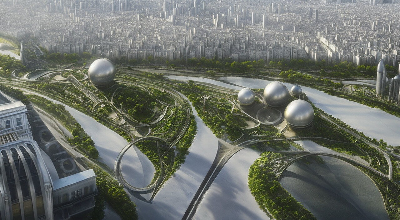 ArtStation - City Paris - futuristic utopia