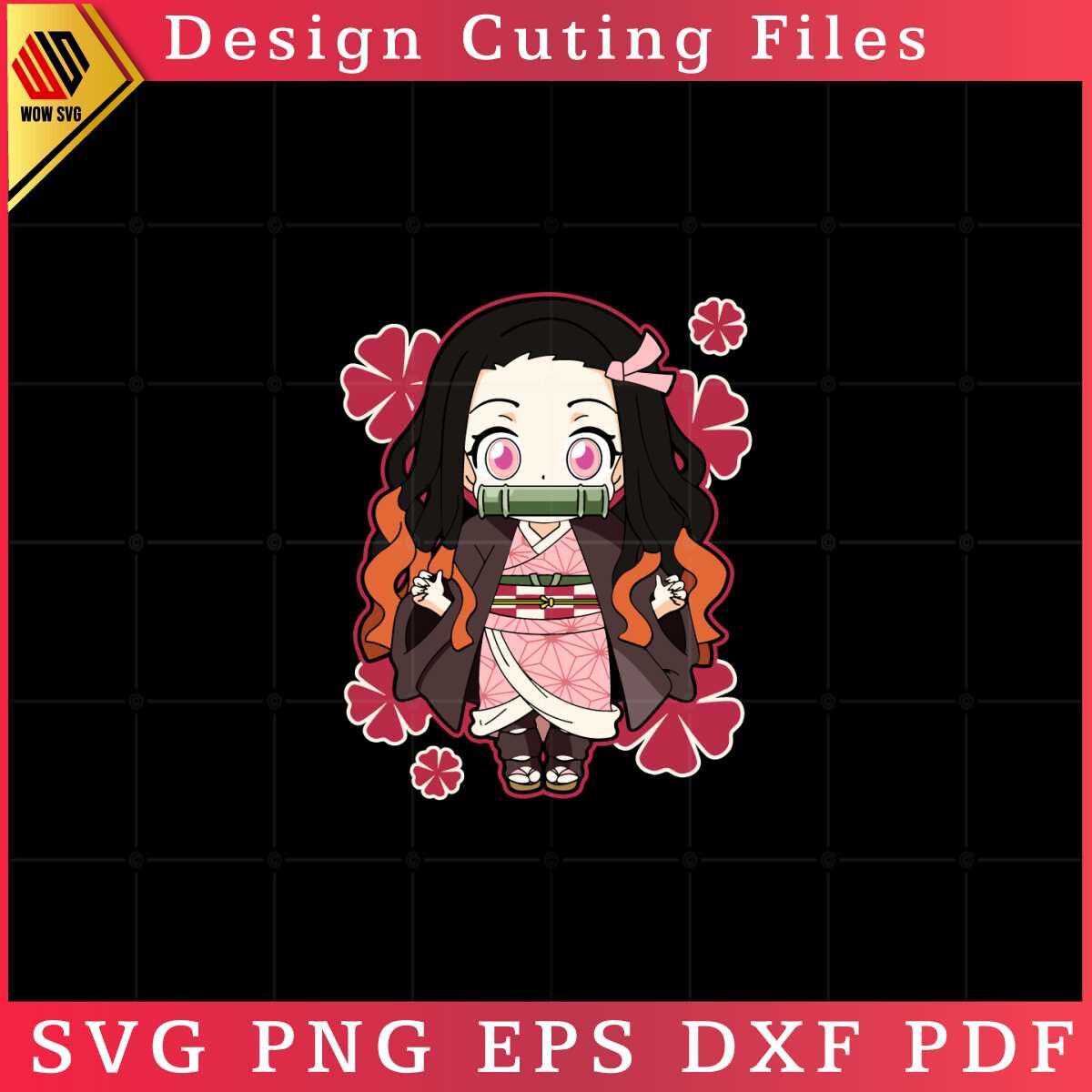 ArtStation - Kawaii Nezuko Svg Cutting File For Personal Commercial Uses
