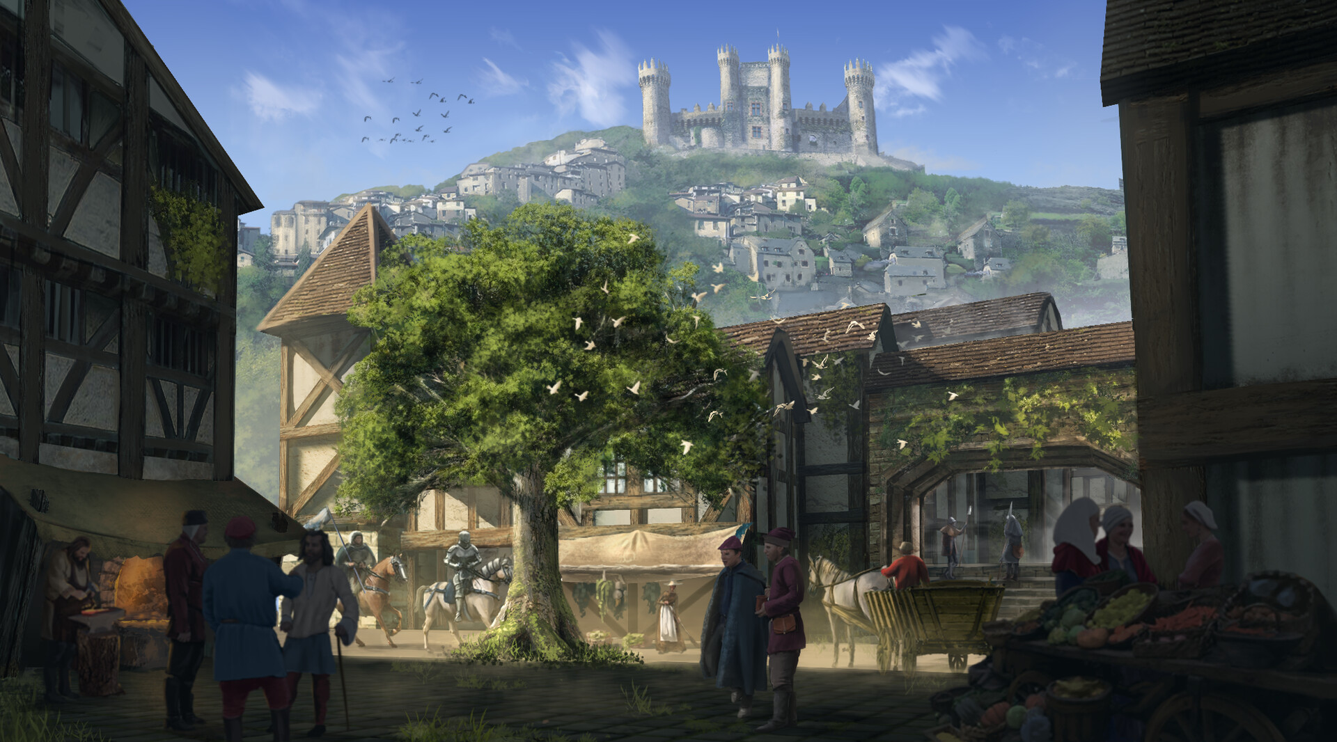 ArtStation - Concept of a Medieval Village