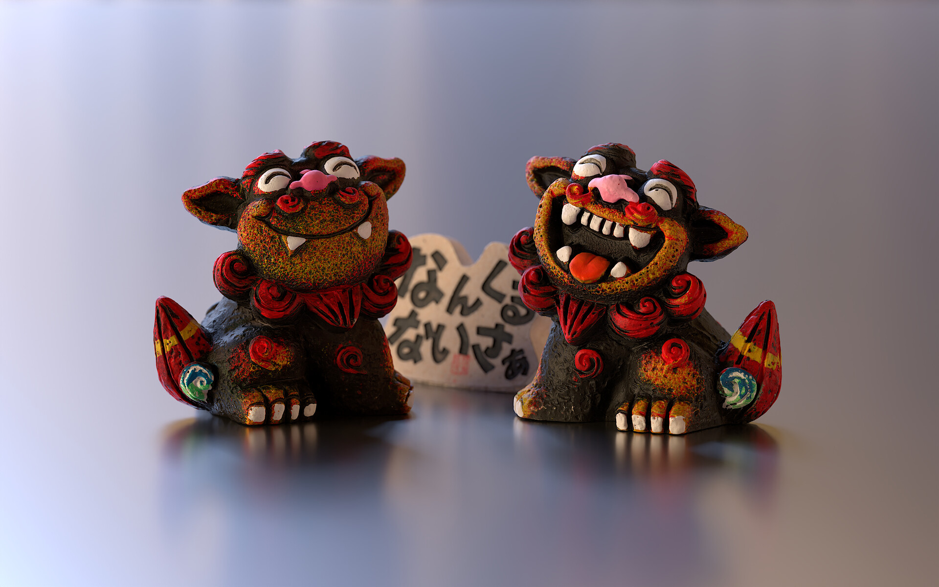 Vlad Erium - Two small Okinawan Shisa. Photogrammetry 3D scan.
