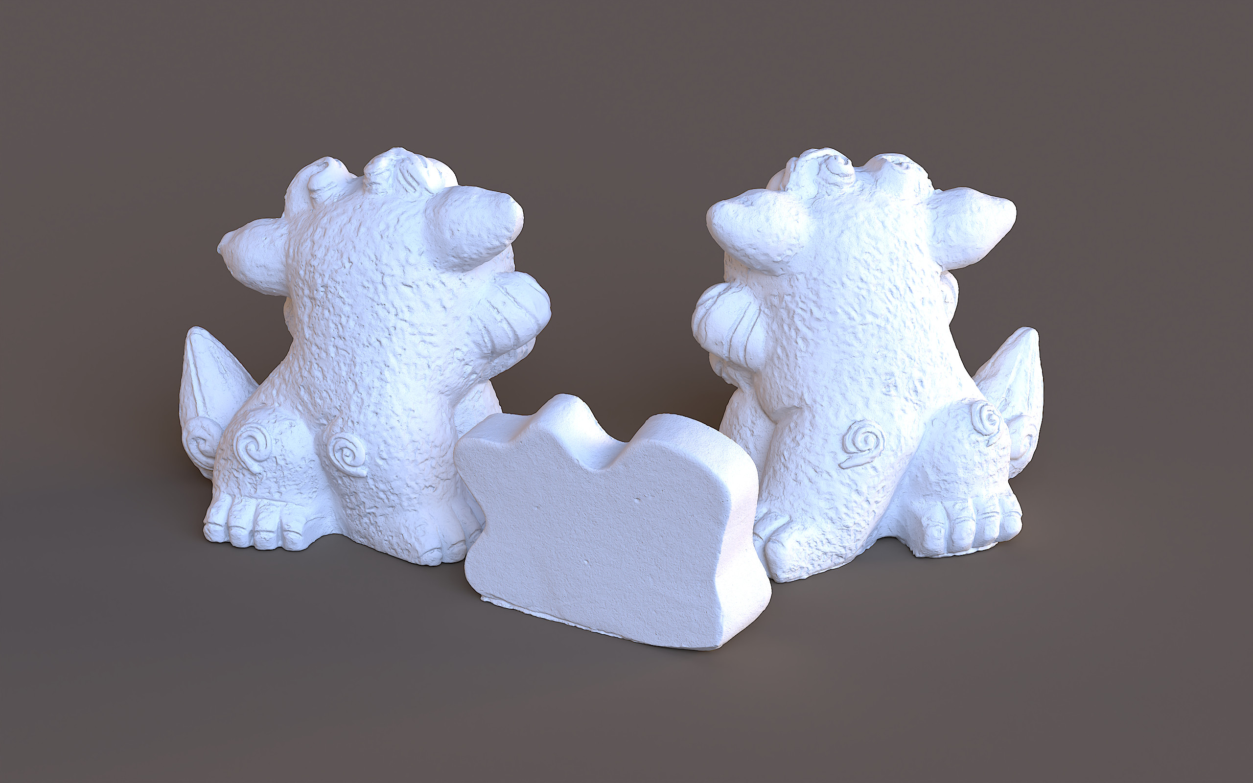 Vlad Erium - Two small Okinawan Shisa. Photogrammetry 3D scan.