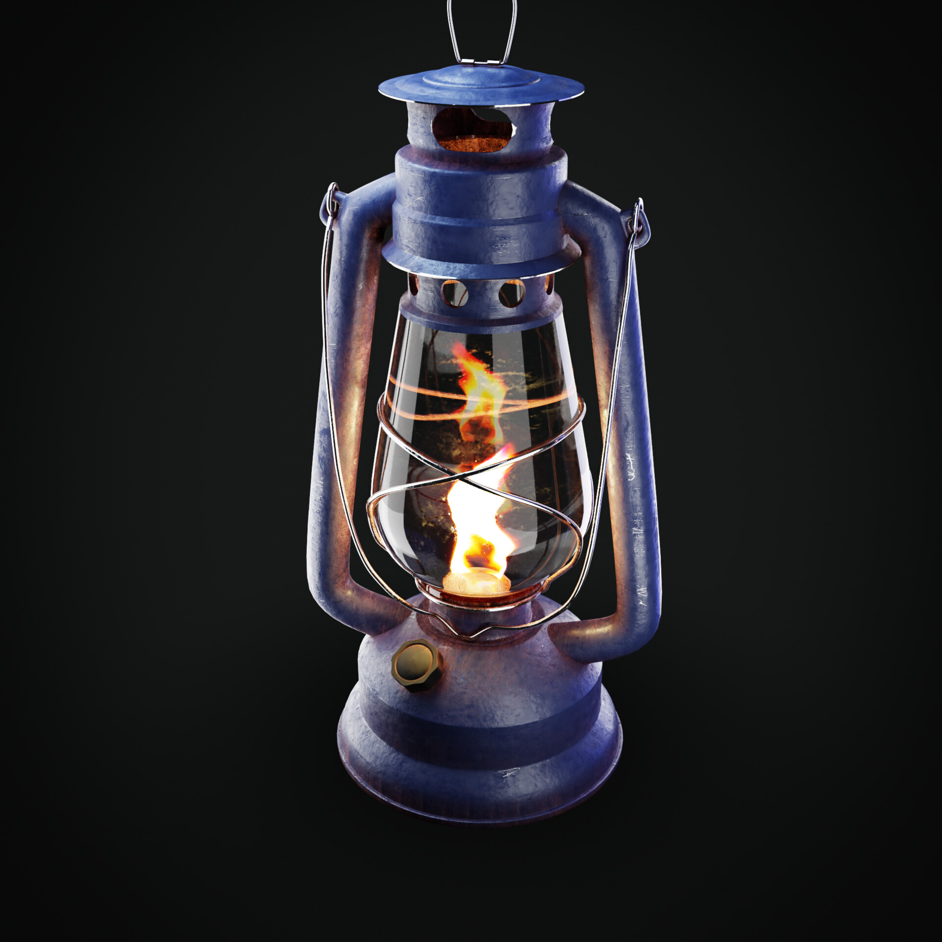 ArtStation - Vintage/rusty kerosene lamp