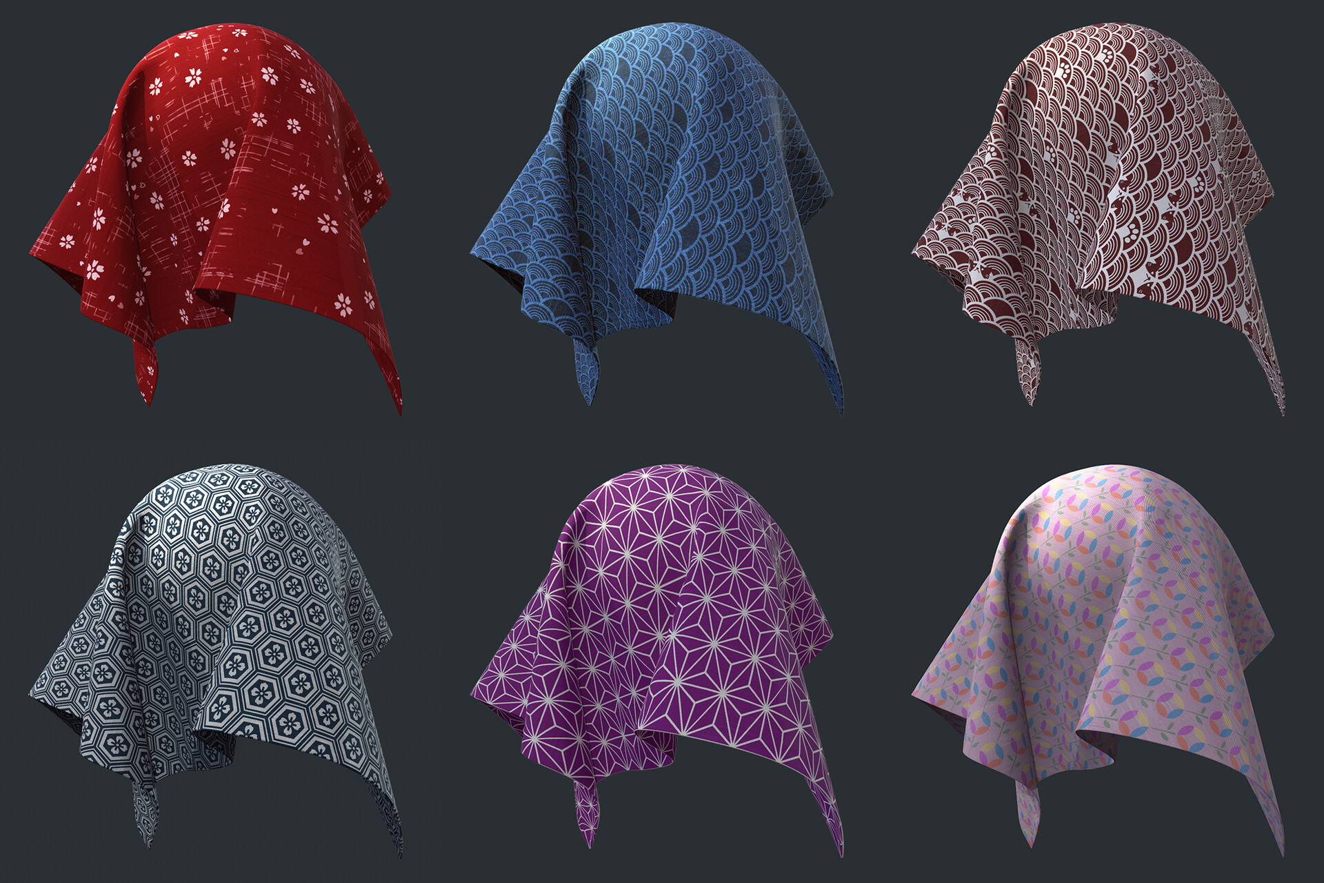 ArtStation - Fabrics - Japanese Set A