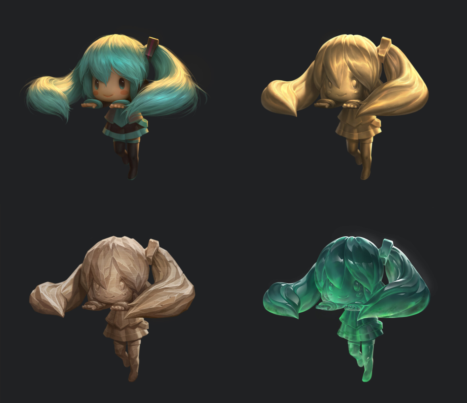 ArtStation - Hatsune Miku - Material Texture Practice