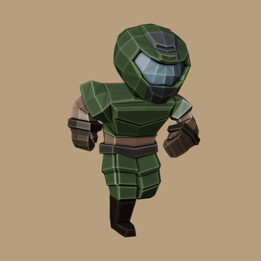 Seth Poellot - Low Poly Doom Guy