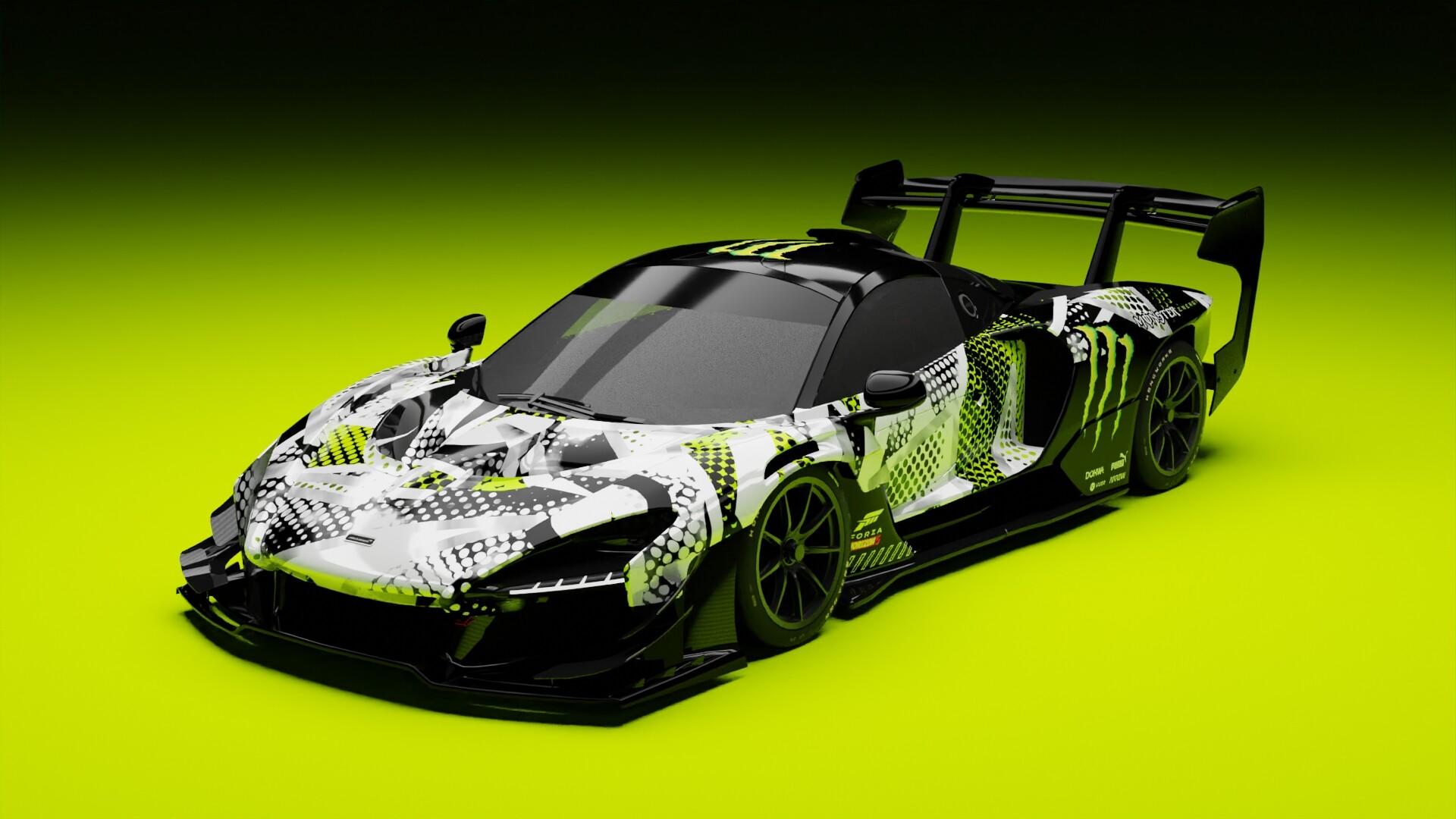 ArtStation - McLaren Senna GTR Monster energy livery