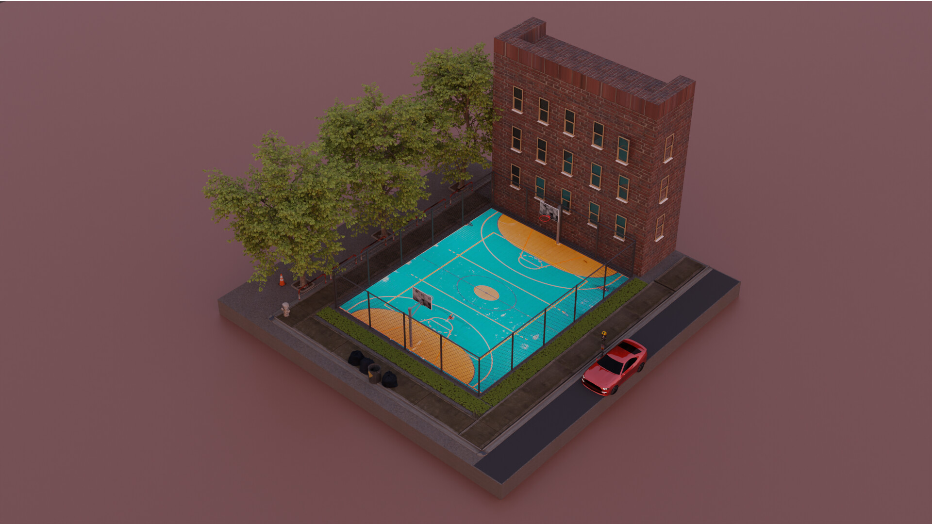 ArtStation - BasketBall Court