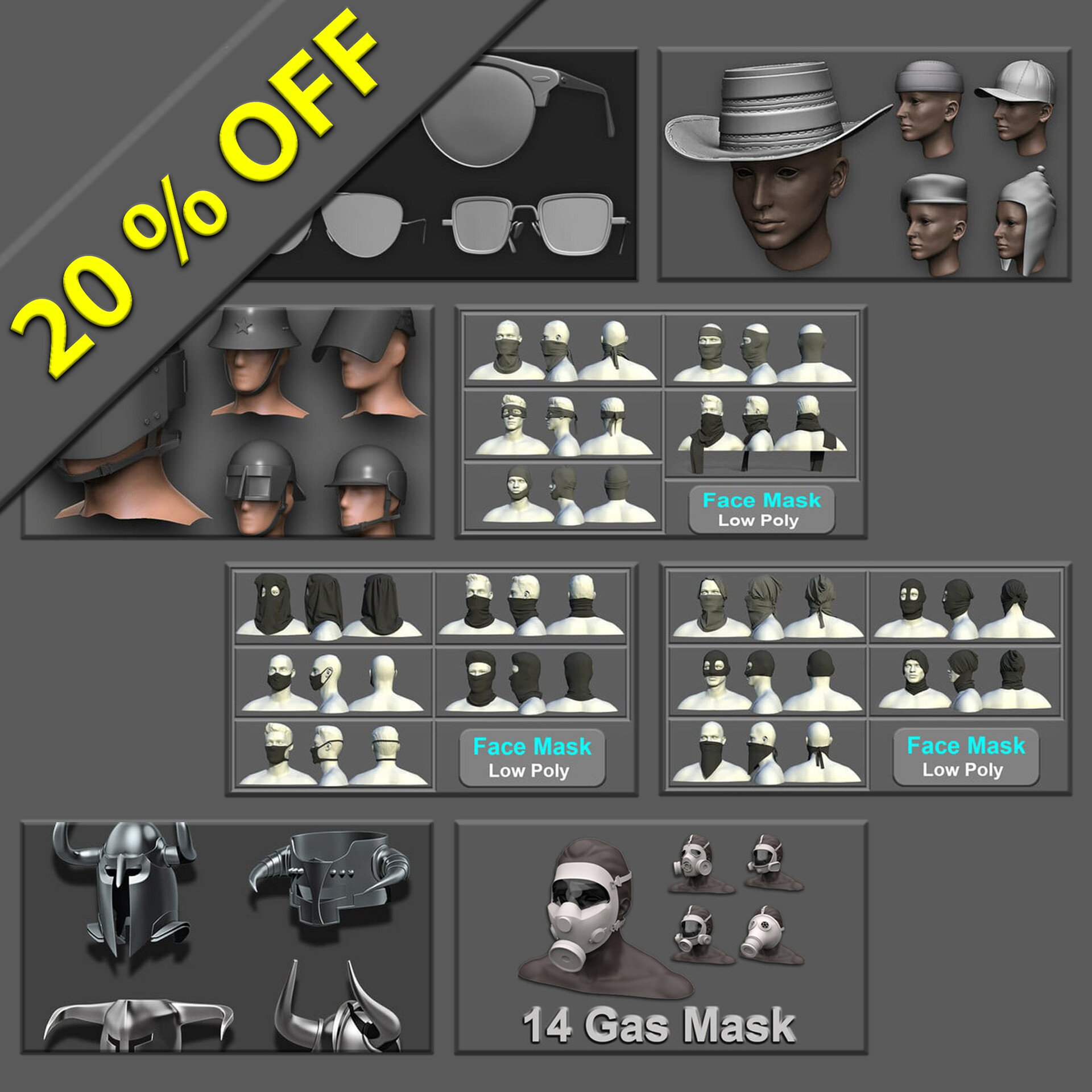 ArtStation - 107 Mask Bundle
