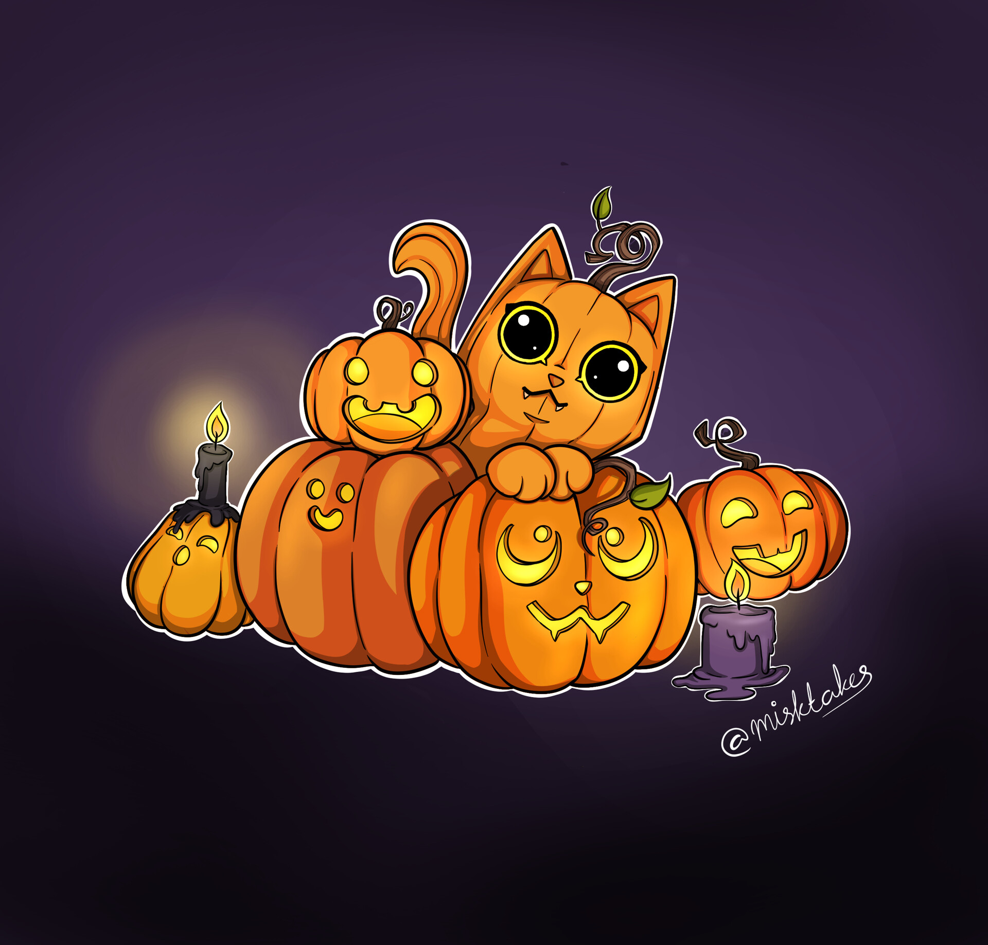 ArtStation - pumpkin cat