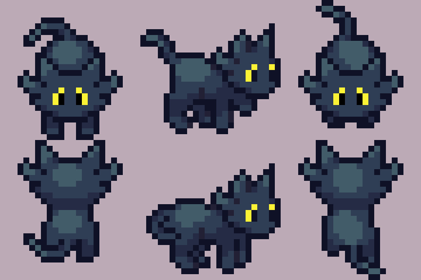 ArtStation - (Animated) Portrait and sprites of my cat character named Tea