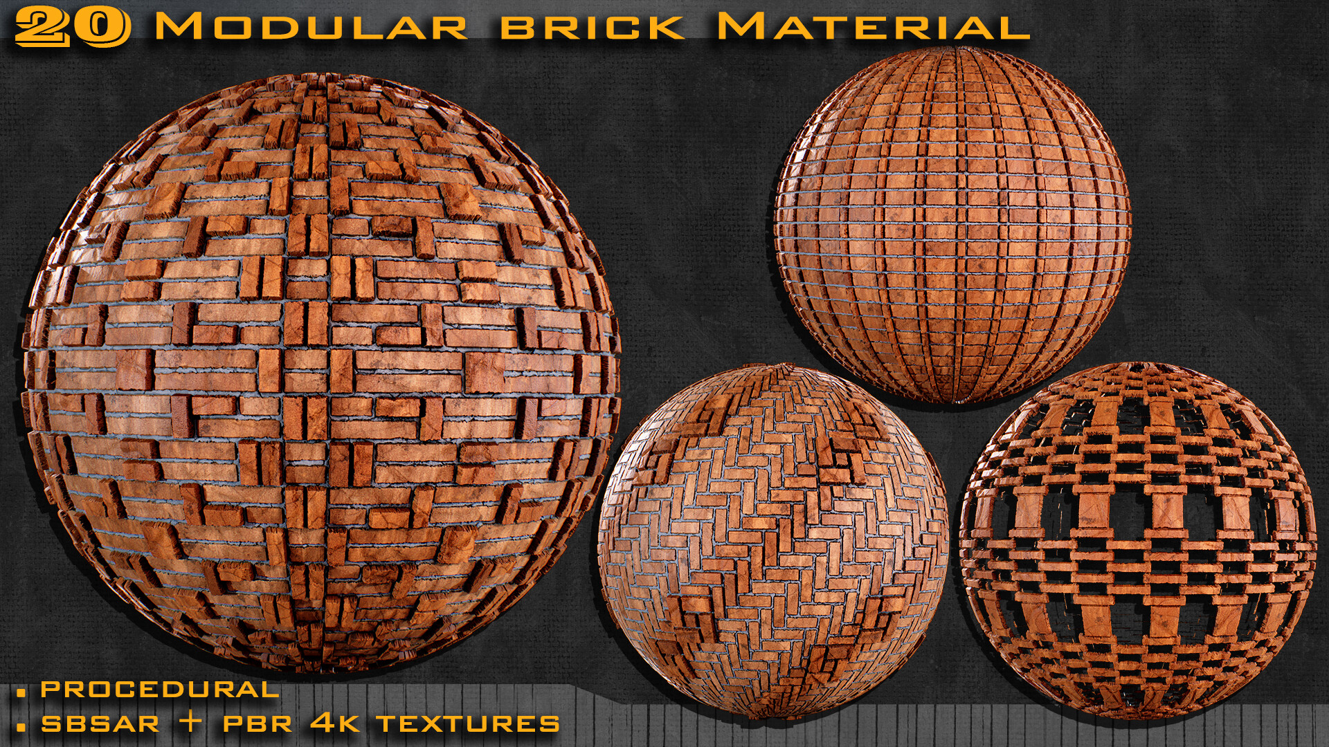 ArtStation - 20 Modular Brick Material