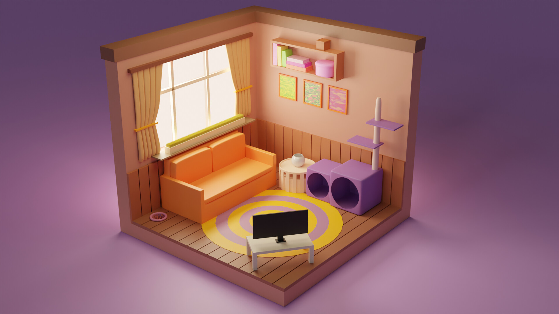 ArtStation - Isometric room (props to ellmodel in Instagram)