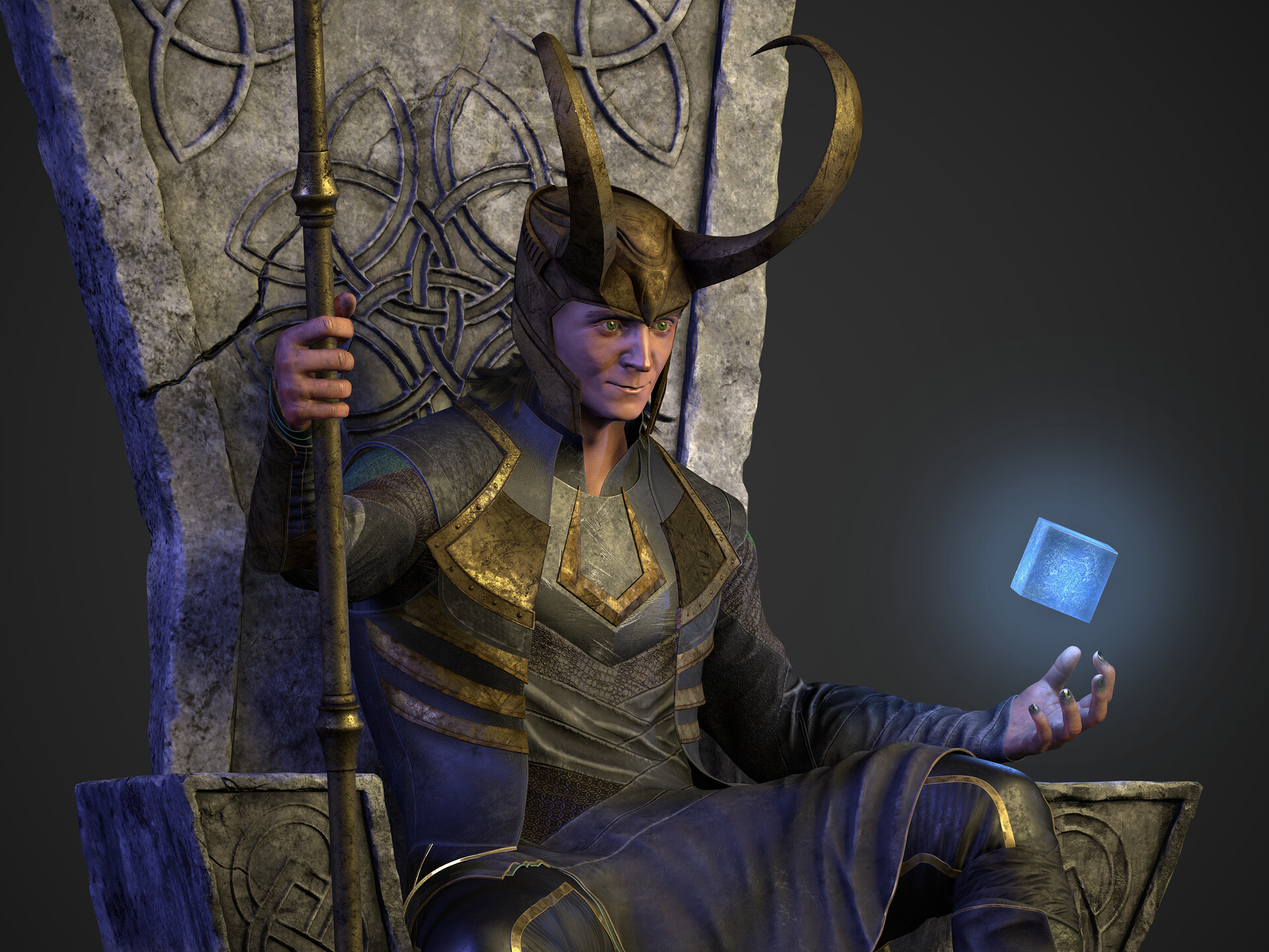 ArtStation - Loki on Throne