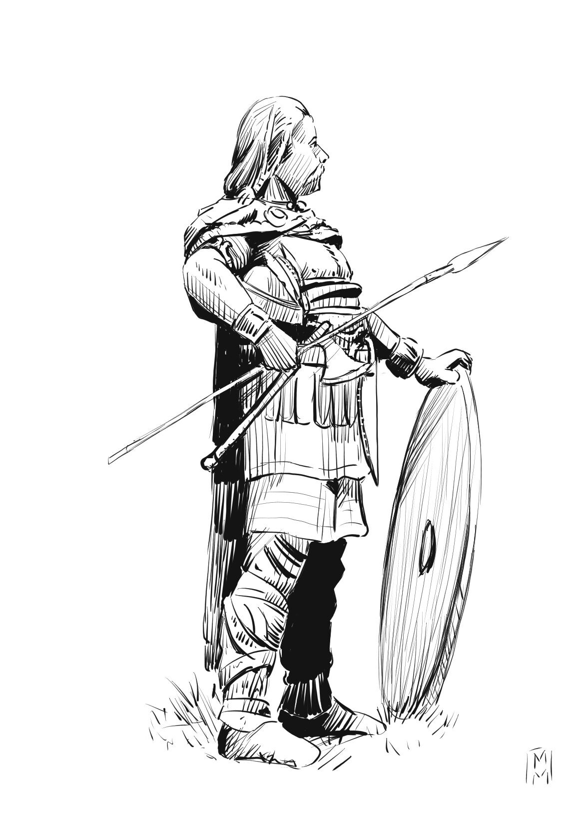 Medieval Mercenary Drawing
