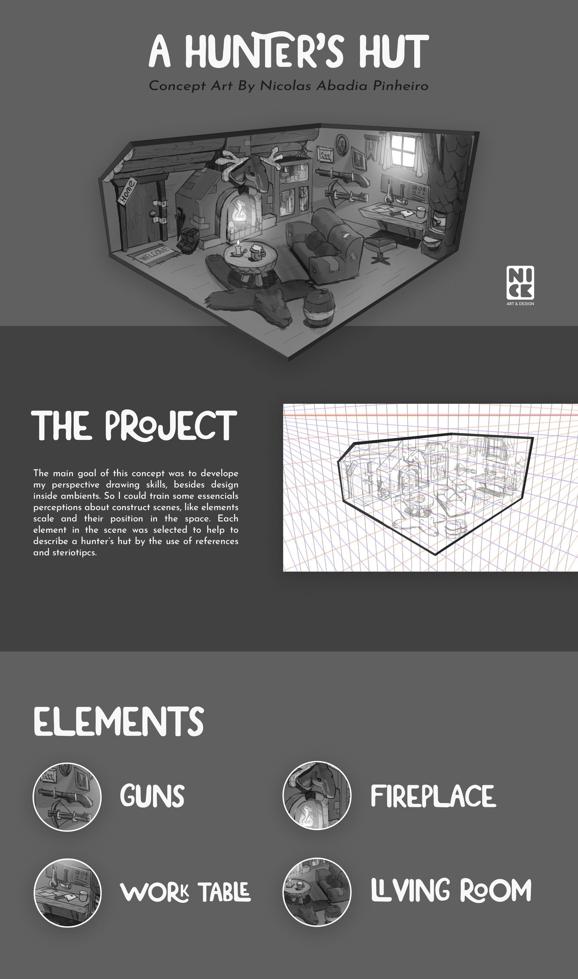 ArtStation - Hunter's Hut - Concept Art