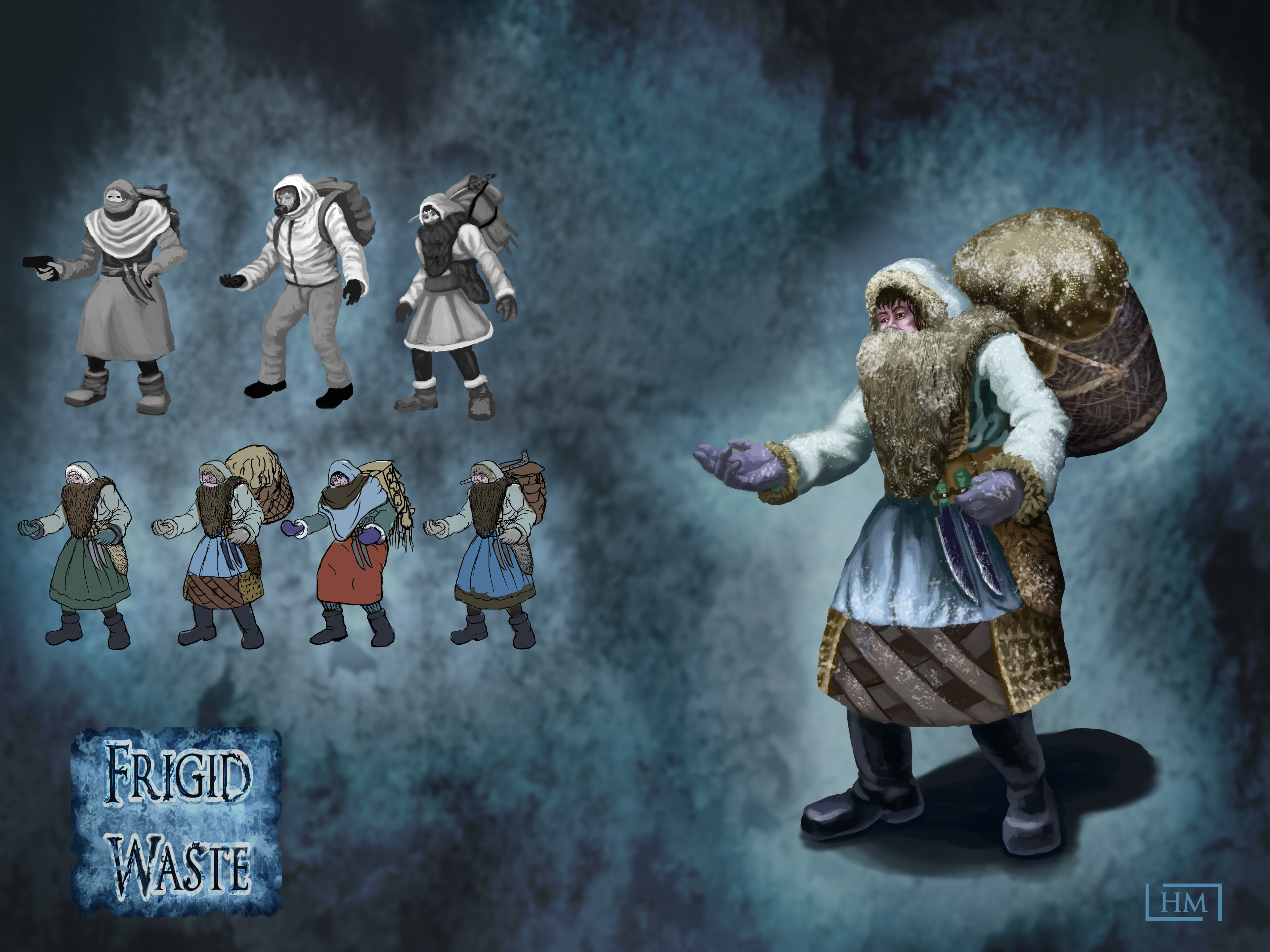 Heriberto Martinez - Concept Art and Synthwave Artwork - Frigid Waste - Old Trader NPC