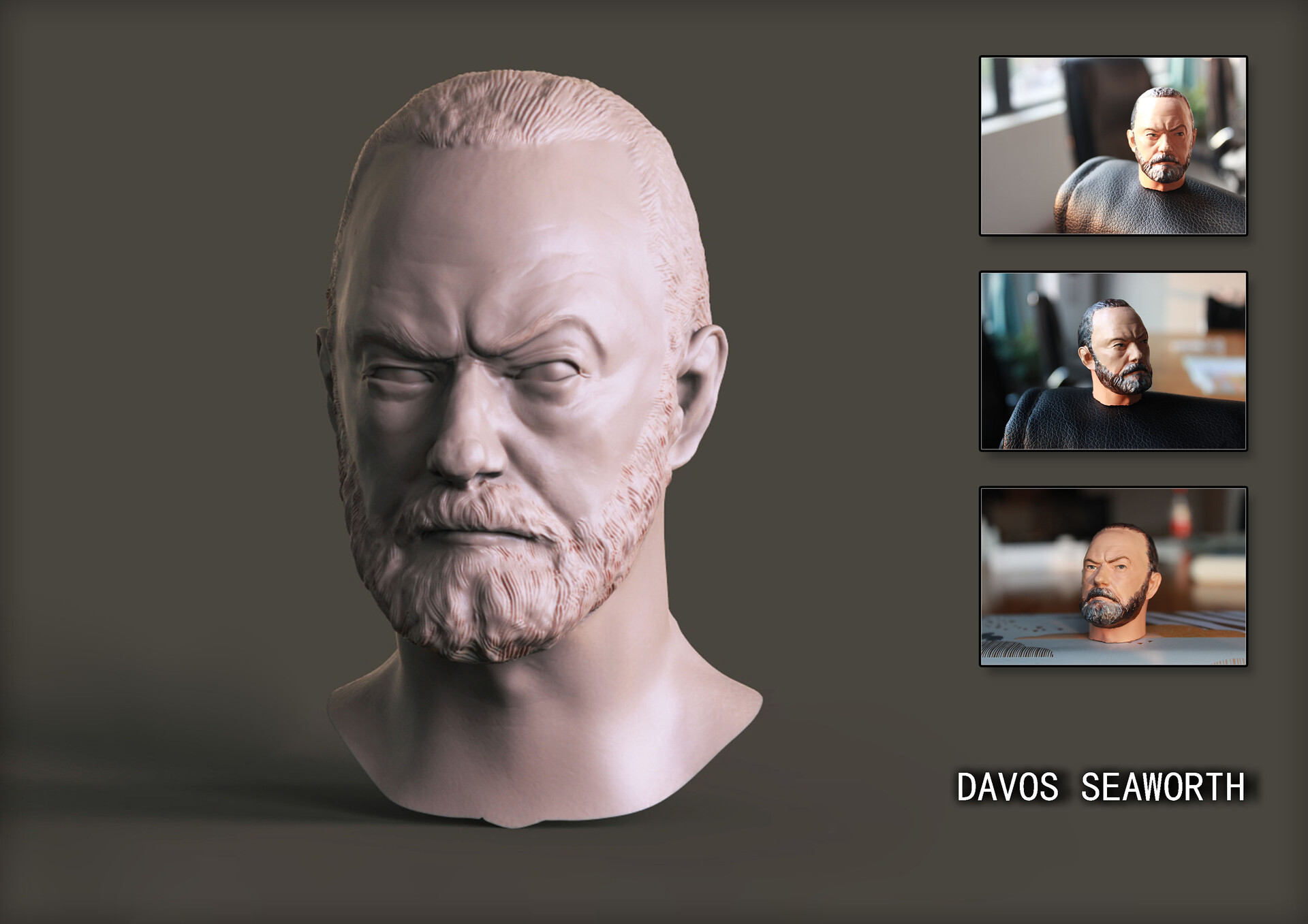 ArtStation - Davos Seawort，3D Print Head Portrait Design