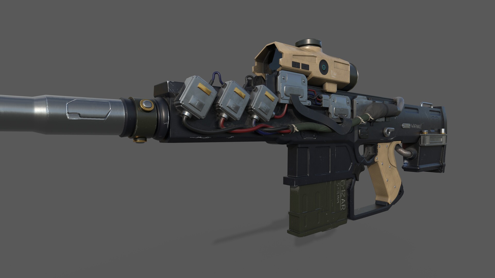 ArtStation - Sci-Fi Sniper Rifle - Personal projects