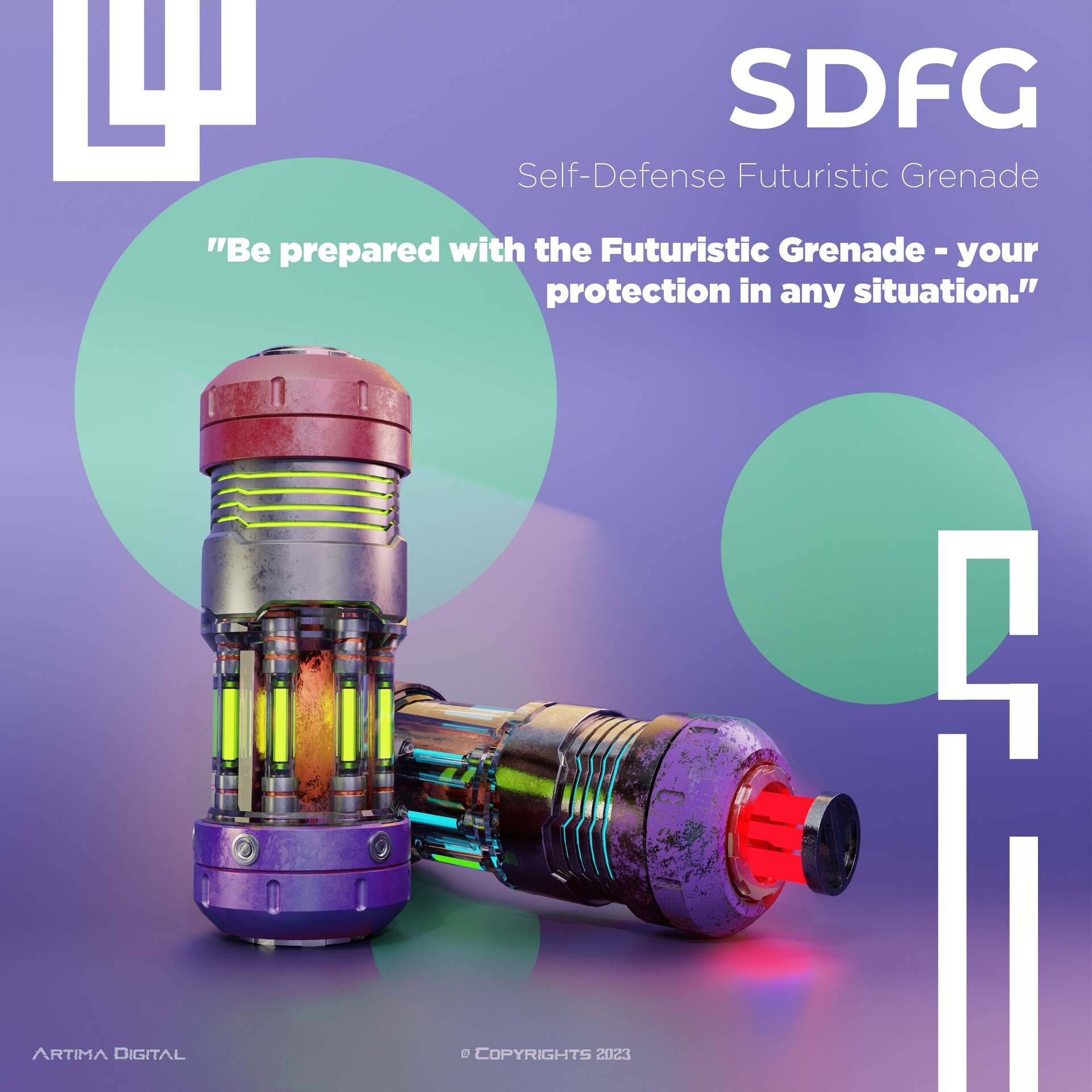 ArtStation - SDFG-Self-Defense Futuristic Grenade