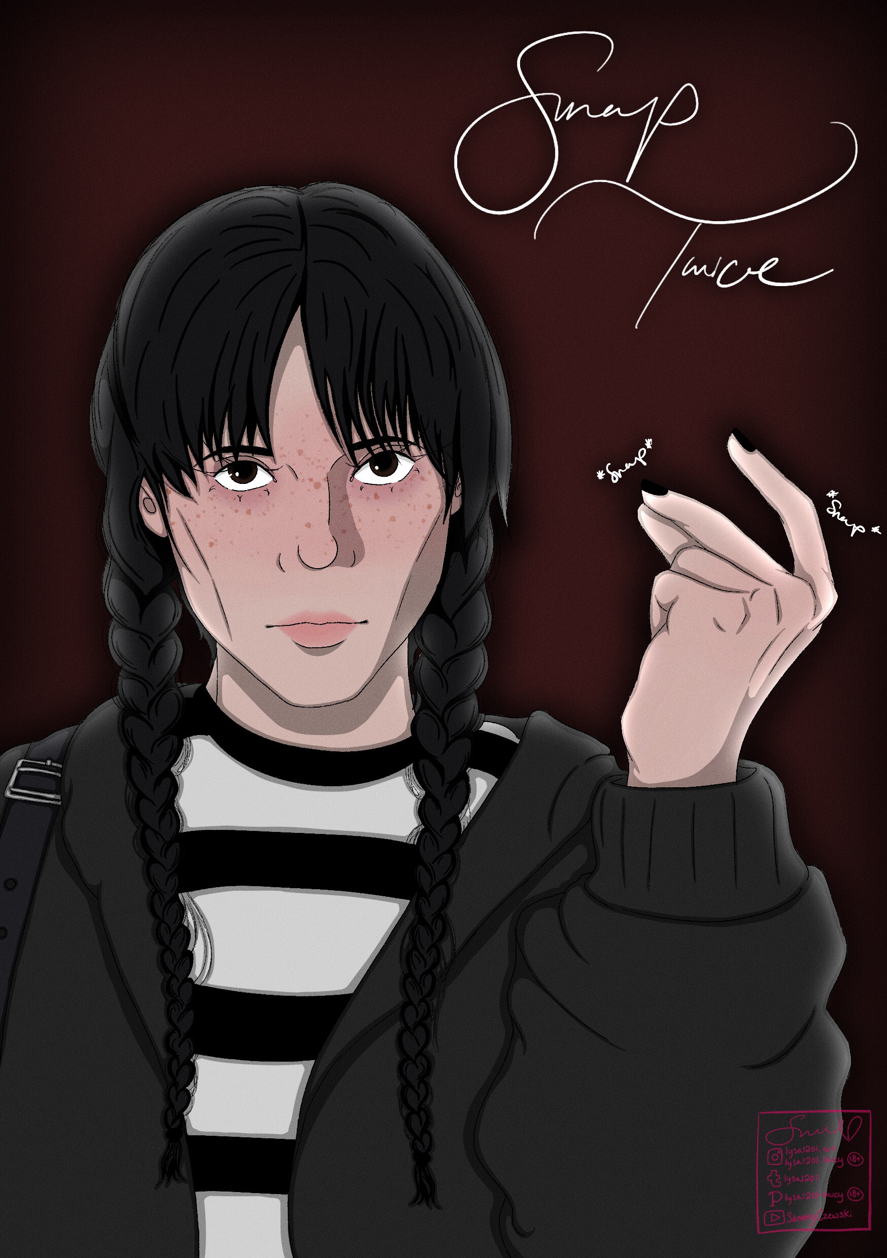 ArtStation - "Snap Twice" - Wednesday (Netflix) Fanart
