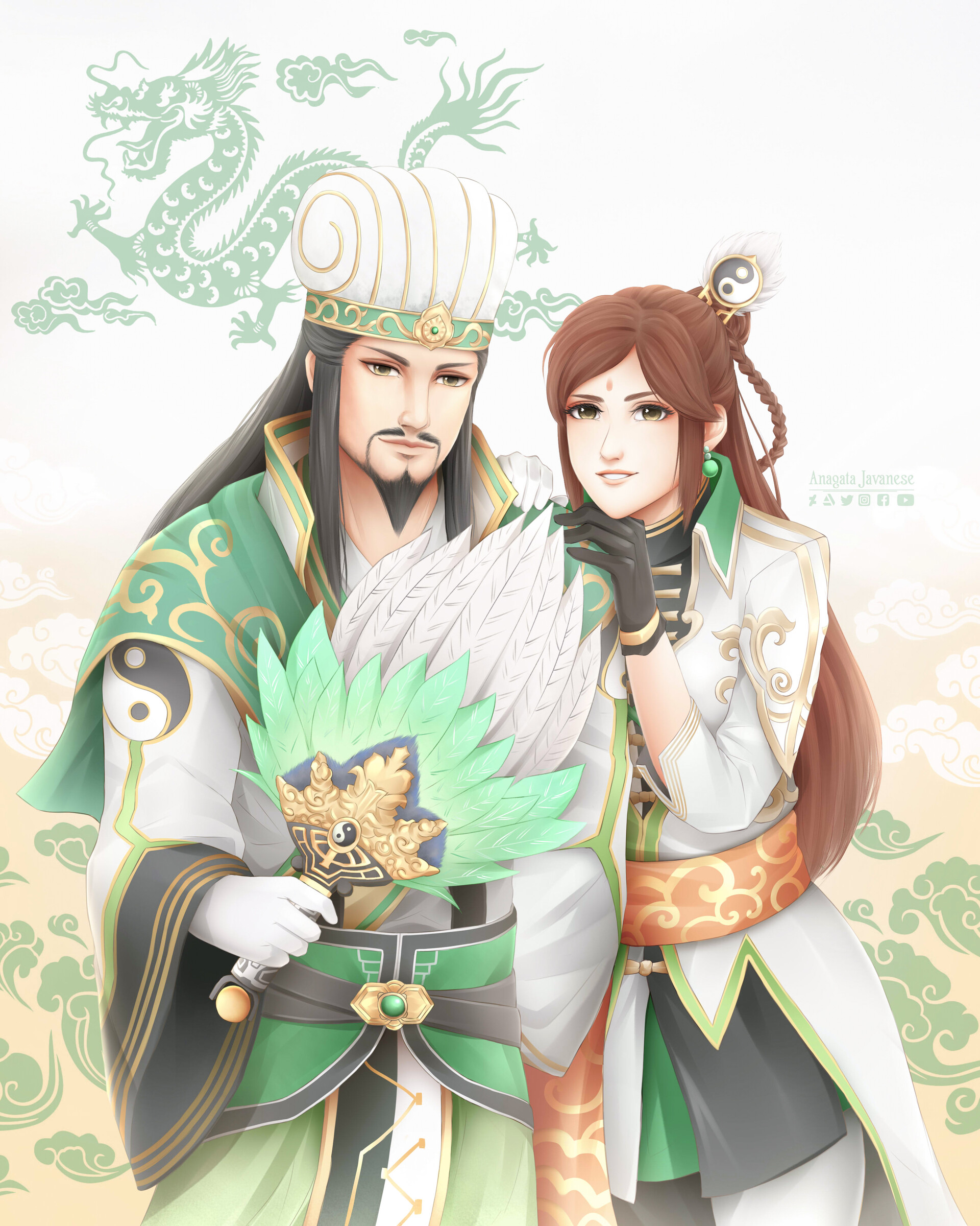 ArtStation - Zhuge Liang & Huang Yueying (Dynasty Warriors)