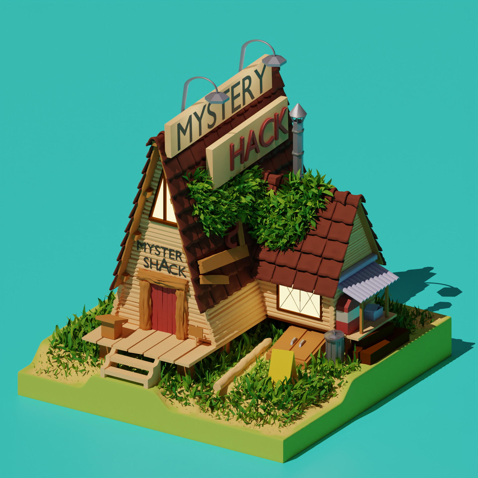 ArtStation - Gravity Falls house in Low Poly